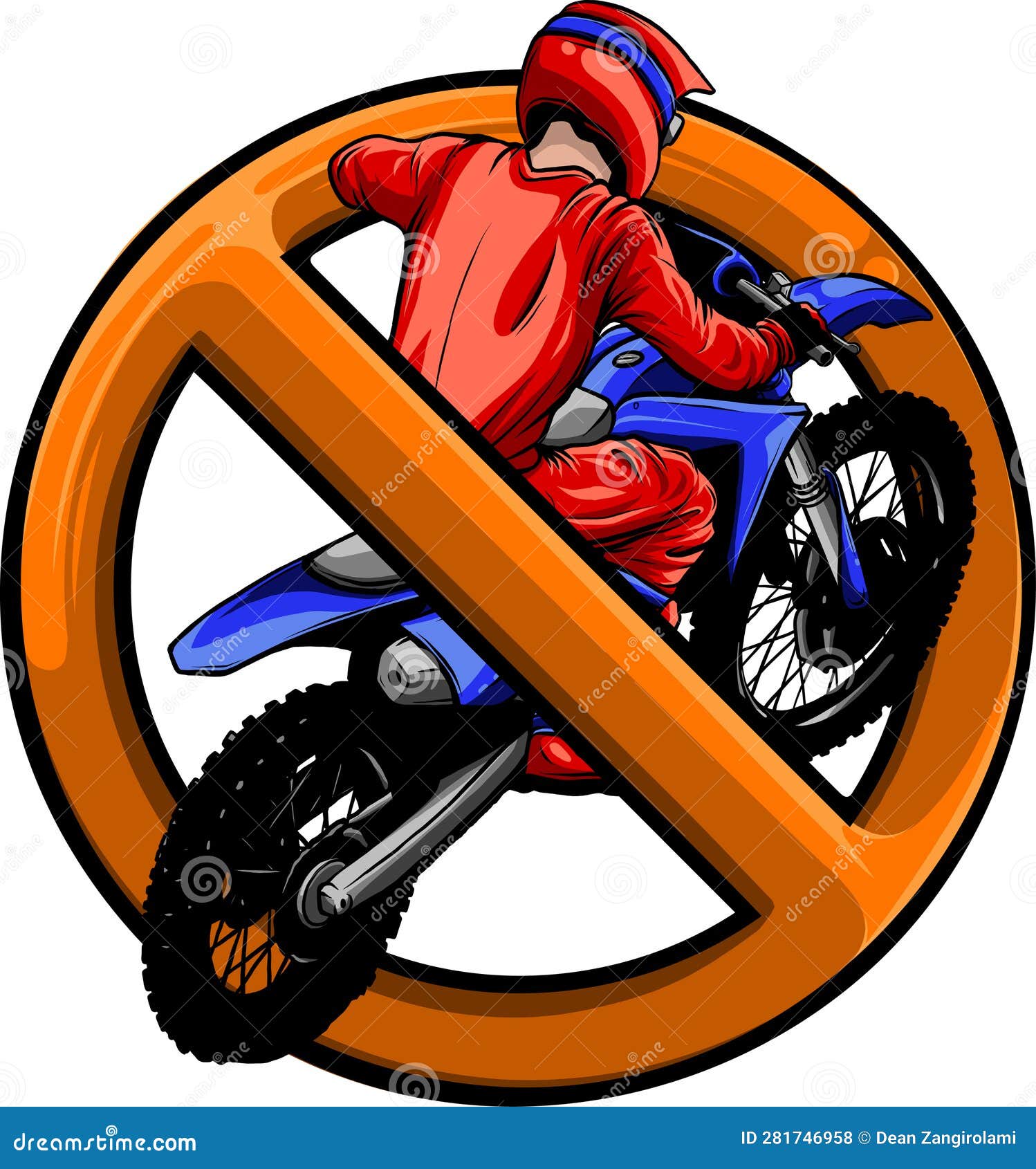 Vector Illustration of Motocross Forbidden Icon Design Stock Vector ...