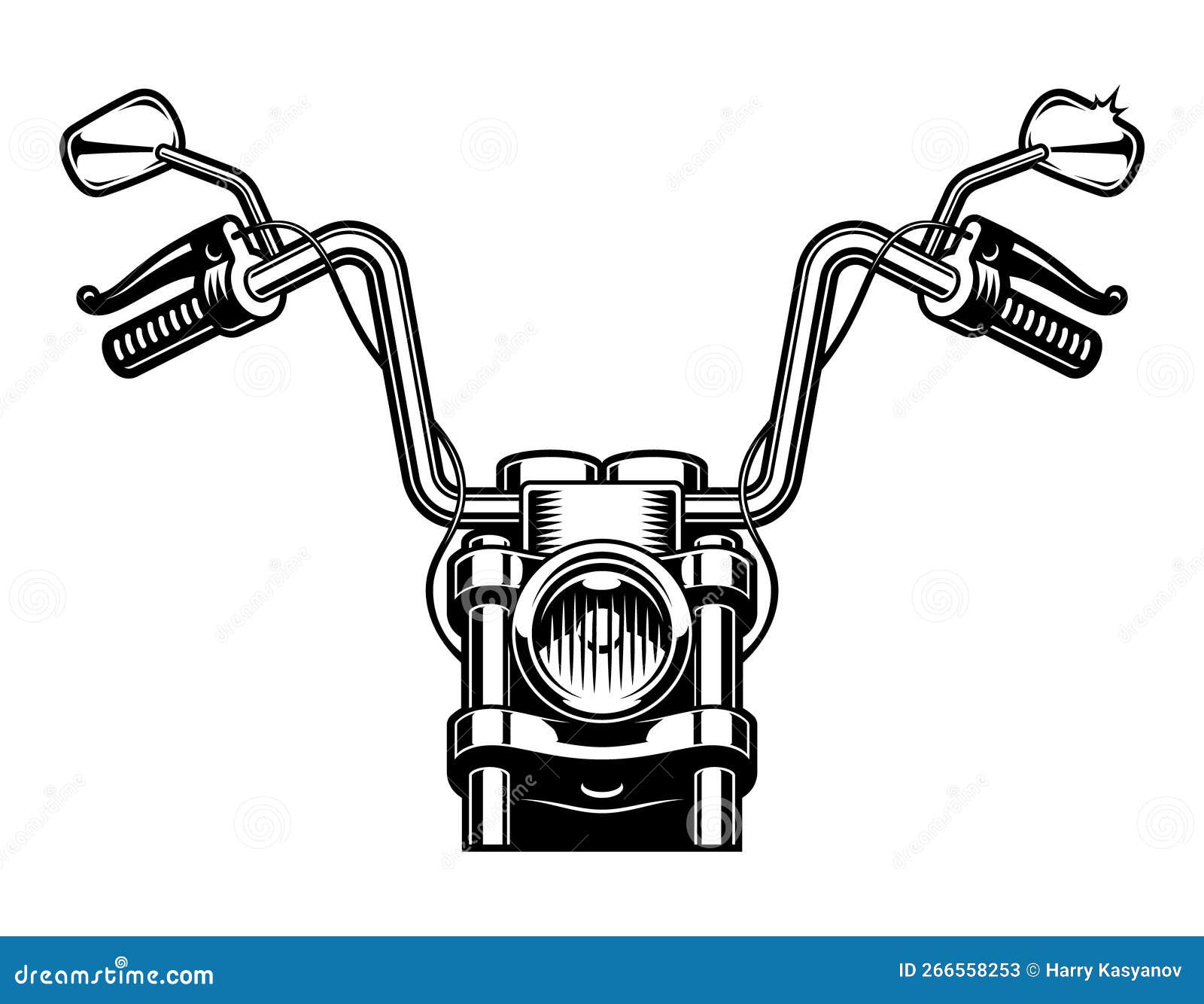 Motorcycle Handlebar Icon. Vintage Bike Club Sign Cartoon Vector ...