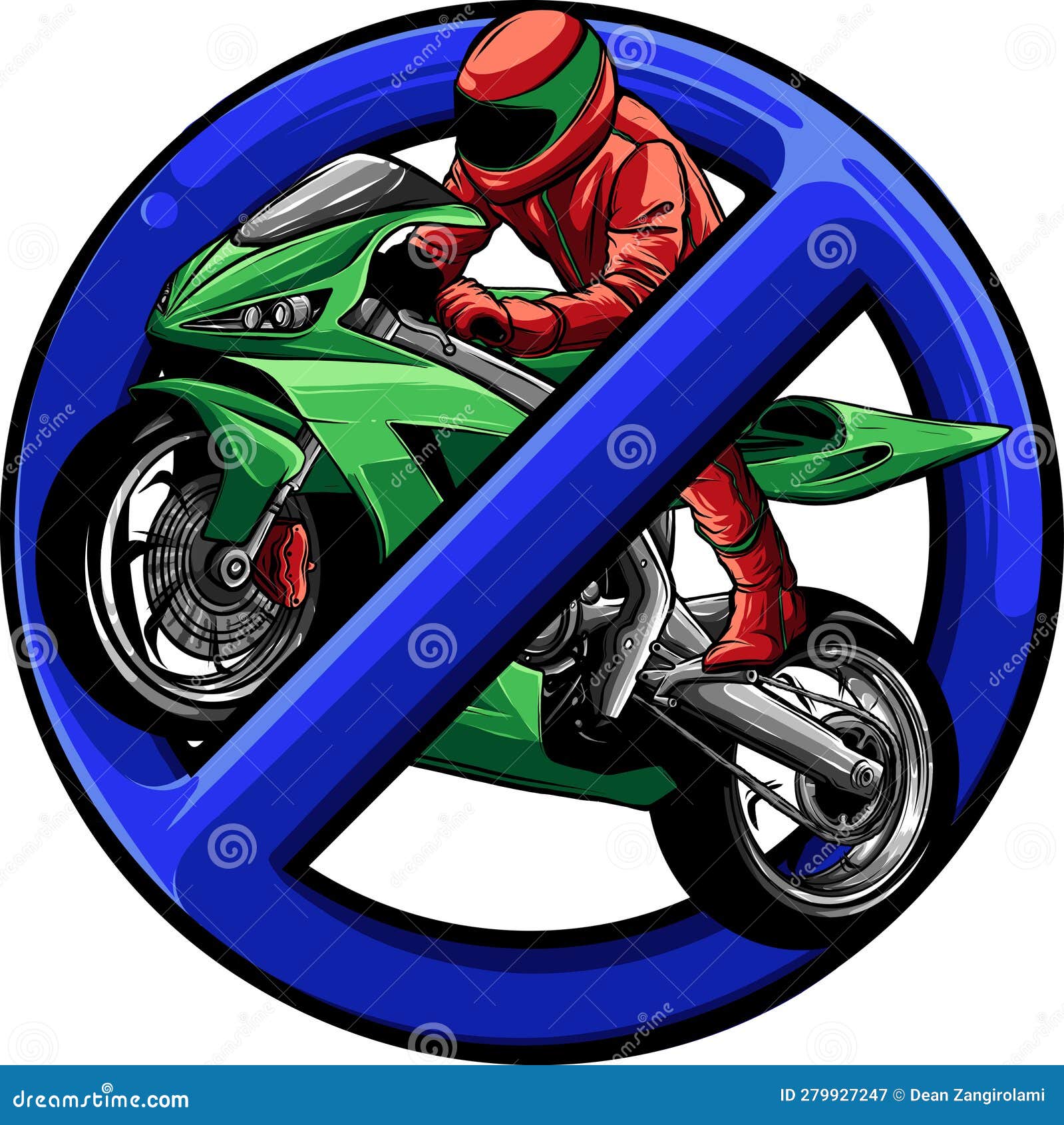 Vector Illustration of Motorcycle Prohibition Sign Design Stock Vector ...