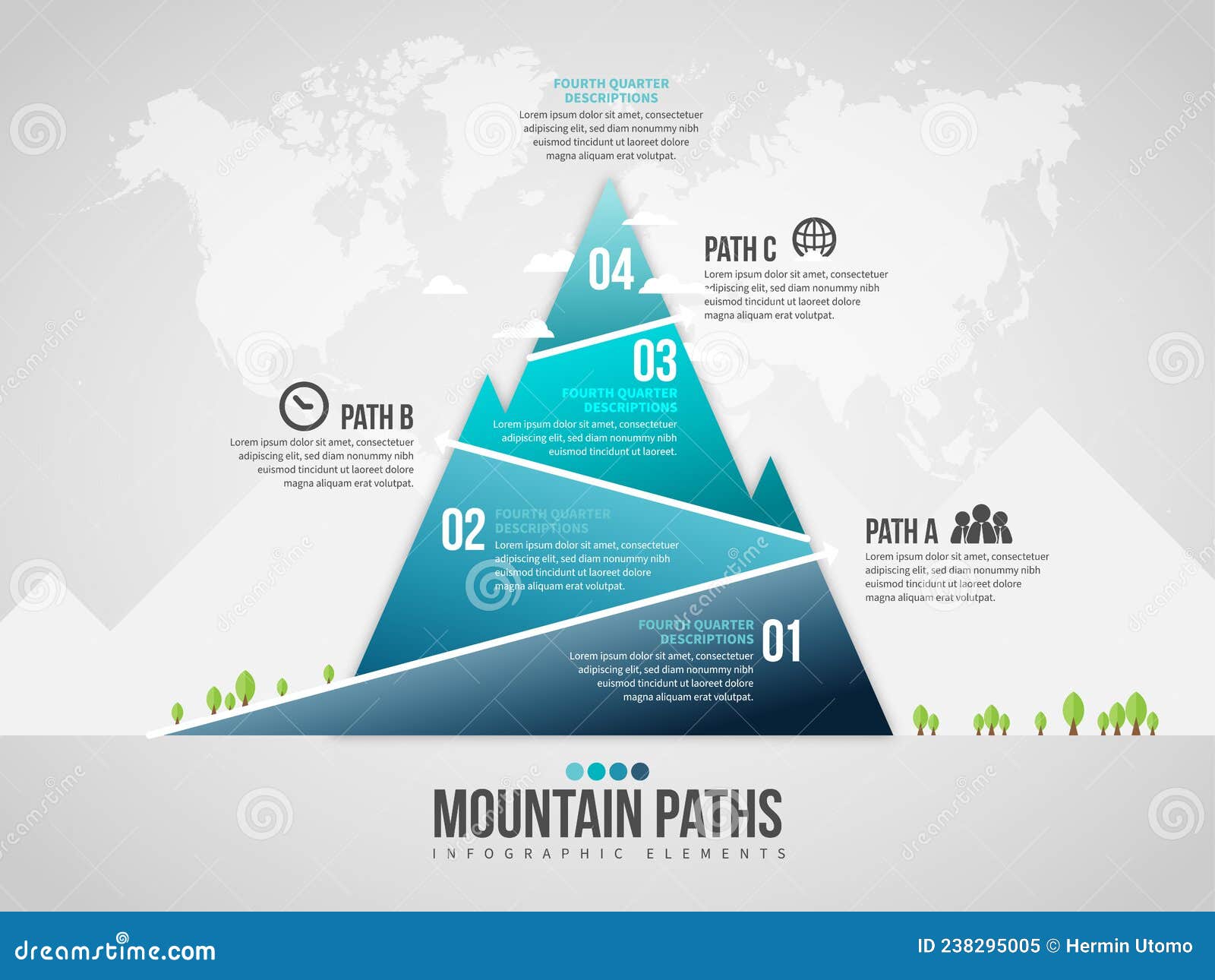 Mountain Paths Infographic stock vector. Illustration of infograph ...