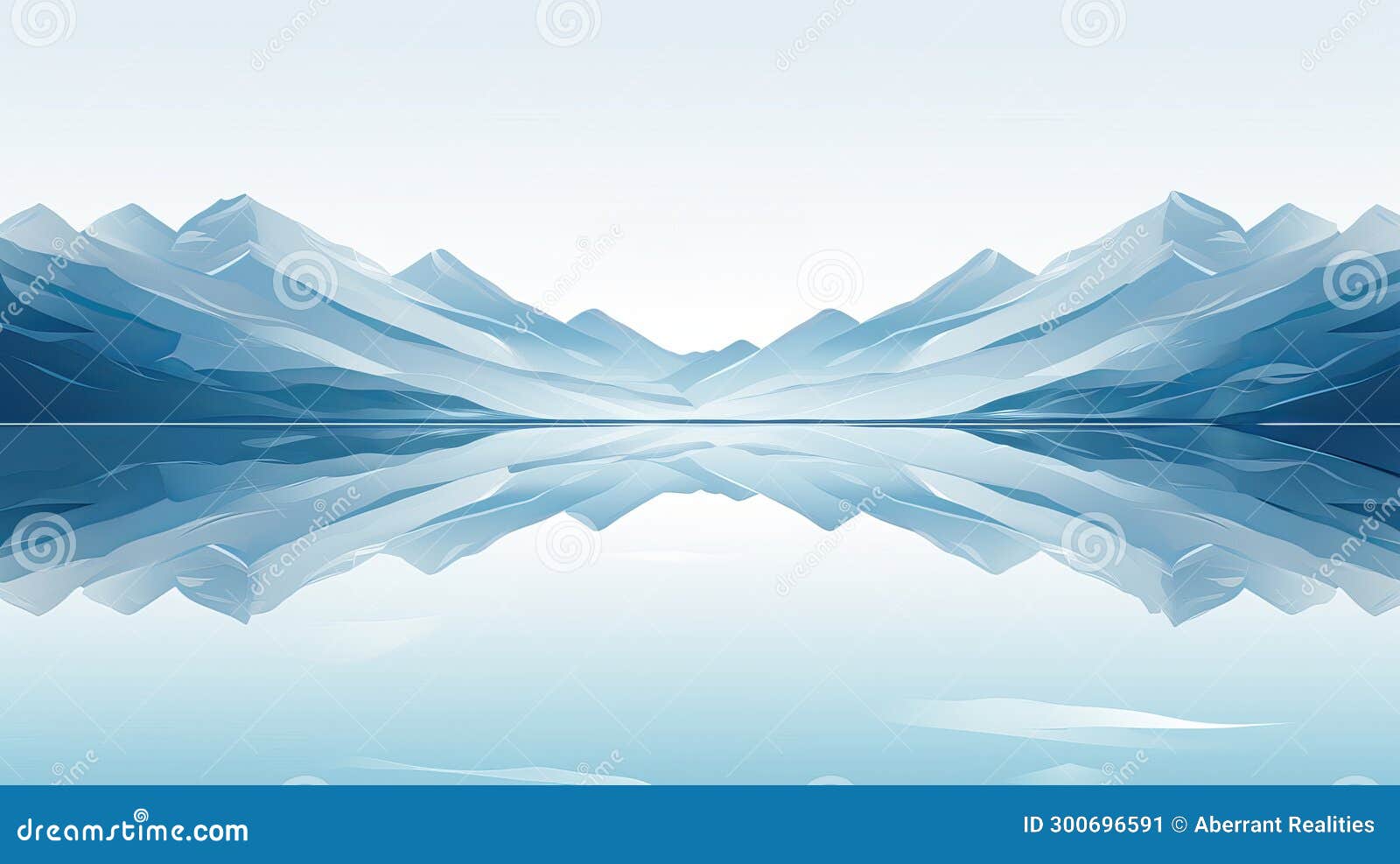 Vector Illustration of Mountains and Lake with Reflection Stock ...