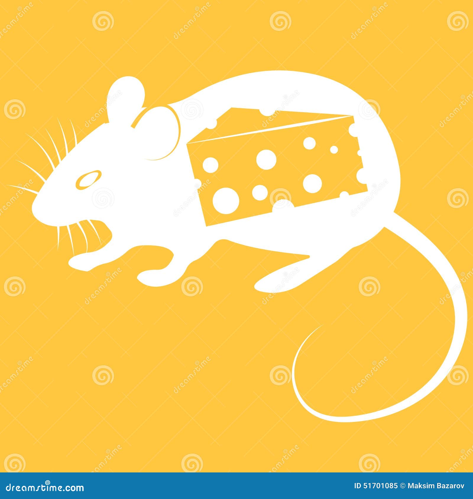 Vector Illustration of Mouse on Orange Background Stock Vector ...