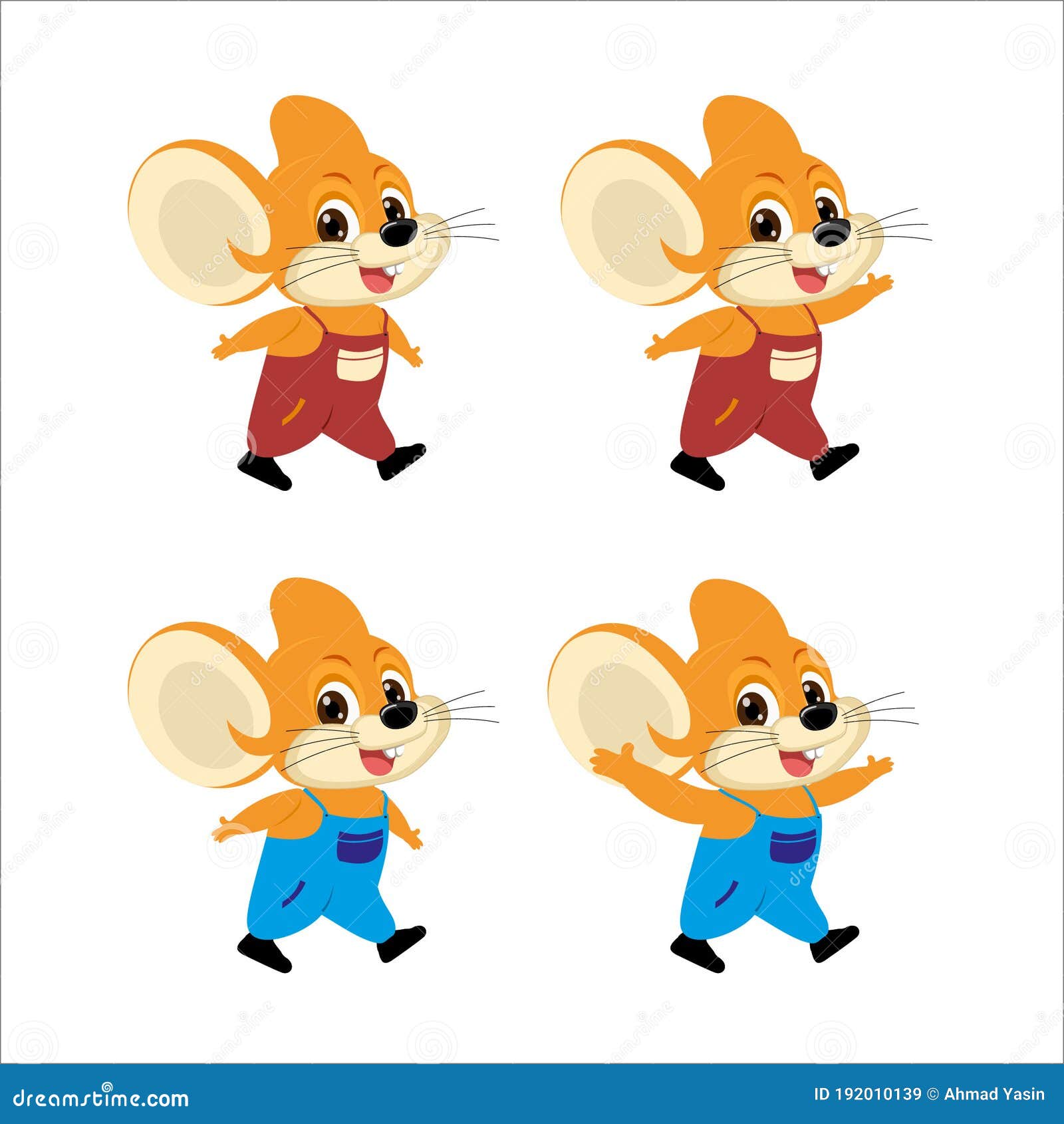 Vector Illustration of a Mouse with Various Styles Stock Vector ...