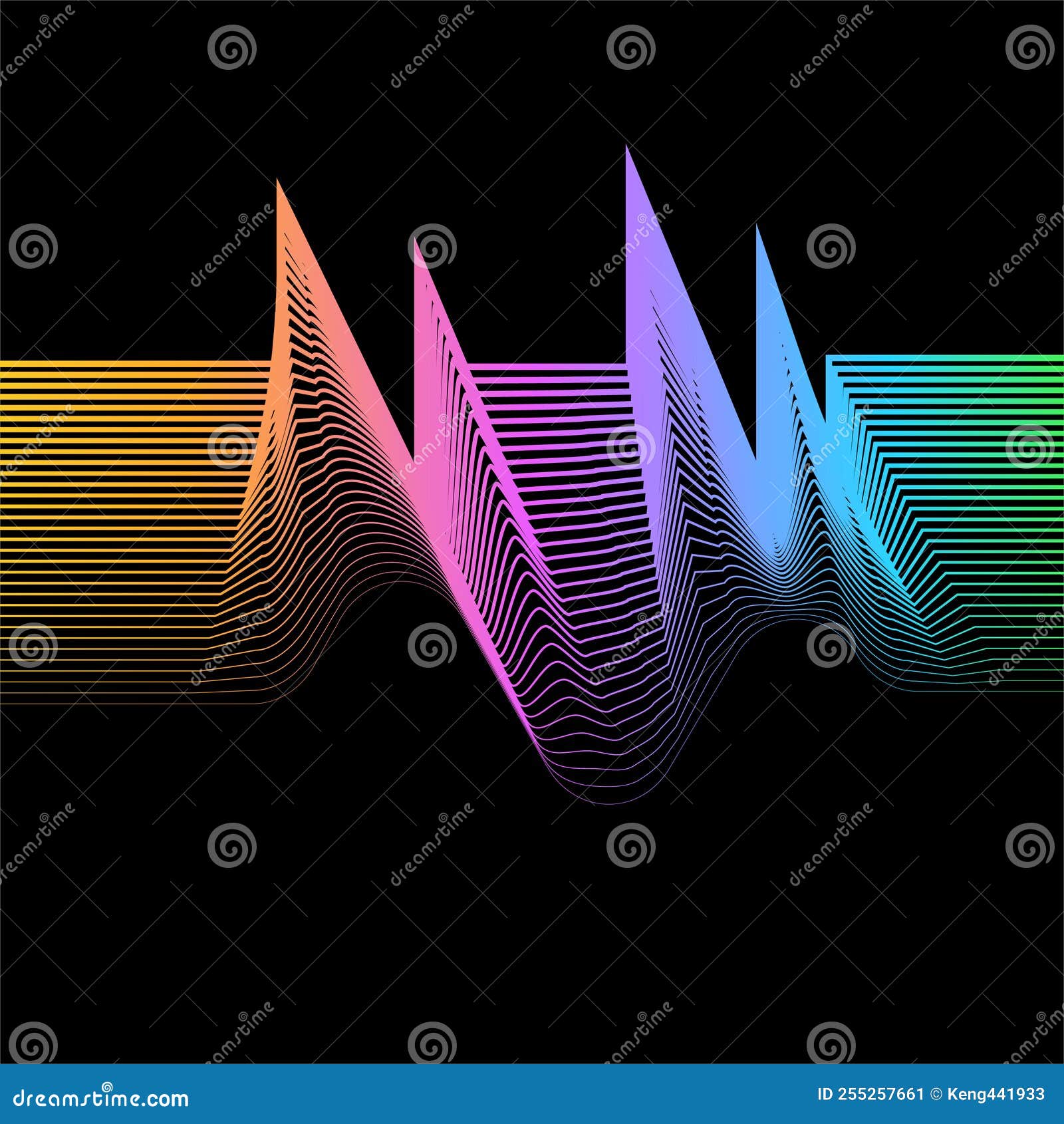 Vector Illustration of Movement Pattern of Lines and Shape Geometric ...