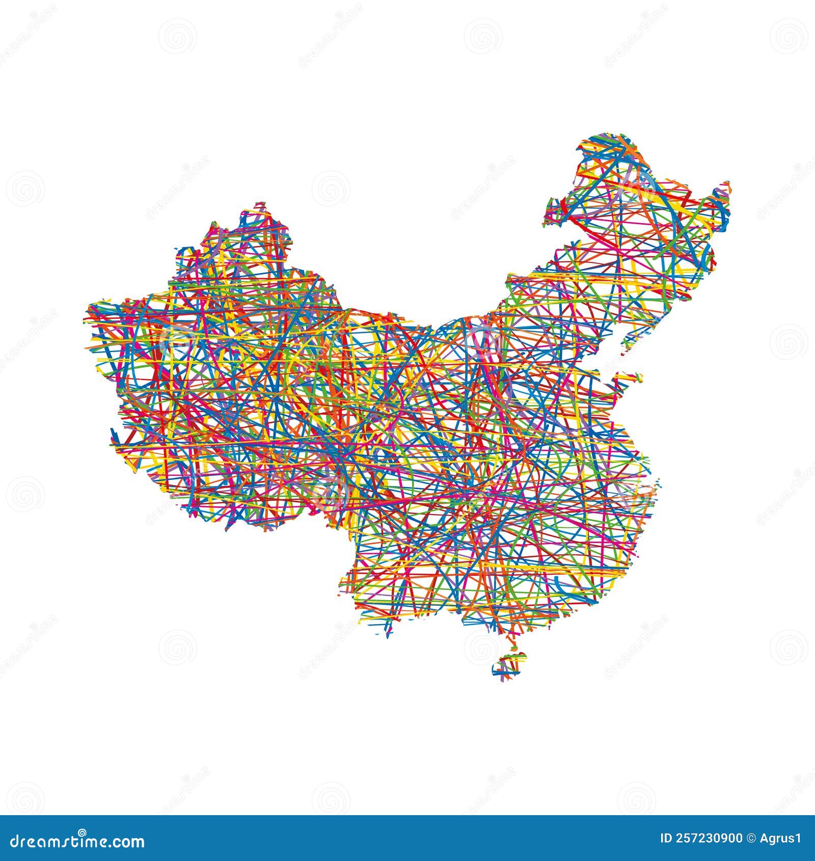 Vector Illustration of Multicolored Abstract Striped Map of China Stock ... Vector Illustration of Multicolored Abstract Striped Map of China Stock ...