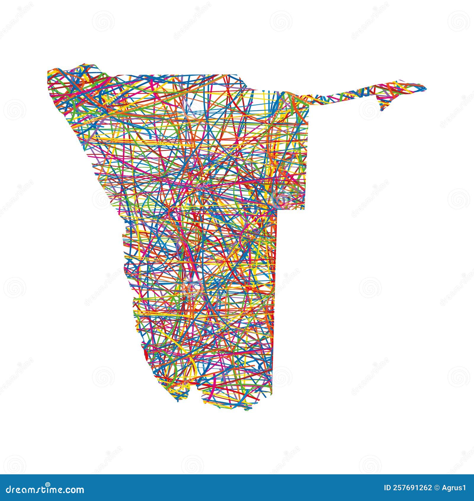 NAMIBIA Map Design. Country Names In Different Languages And Map Shape ...