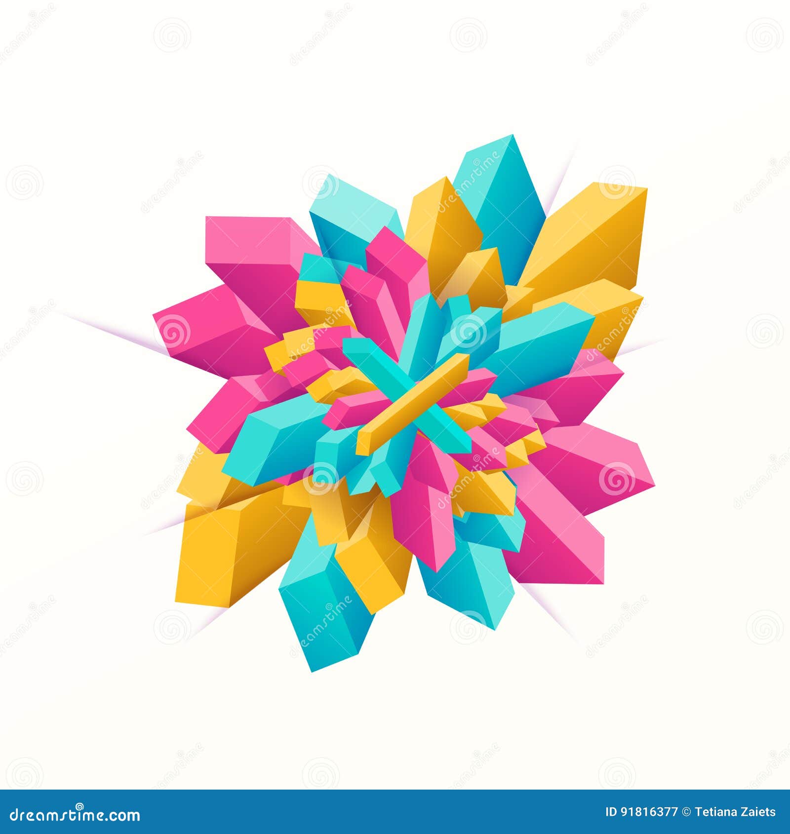 Vector Illustration of Multicolored Geometric Rectangles in Star Shape ...