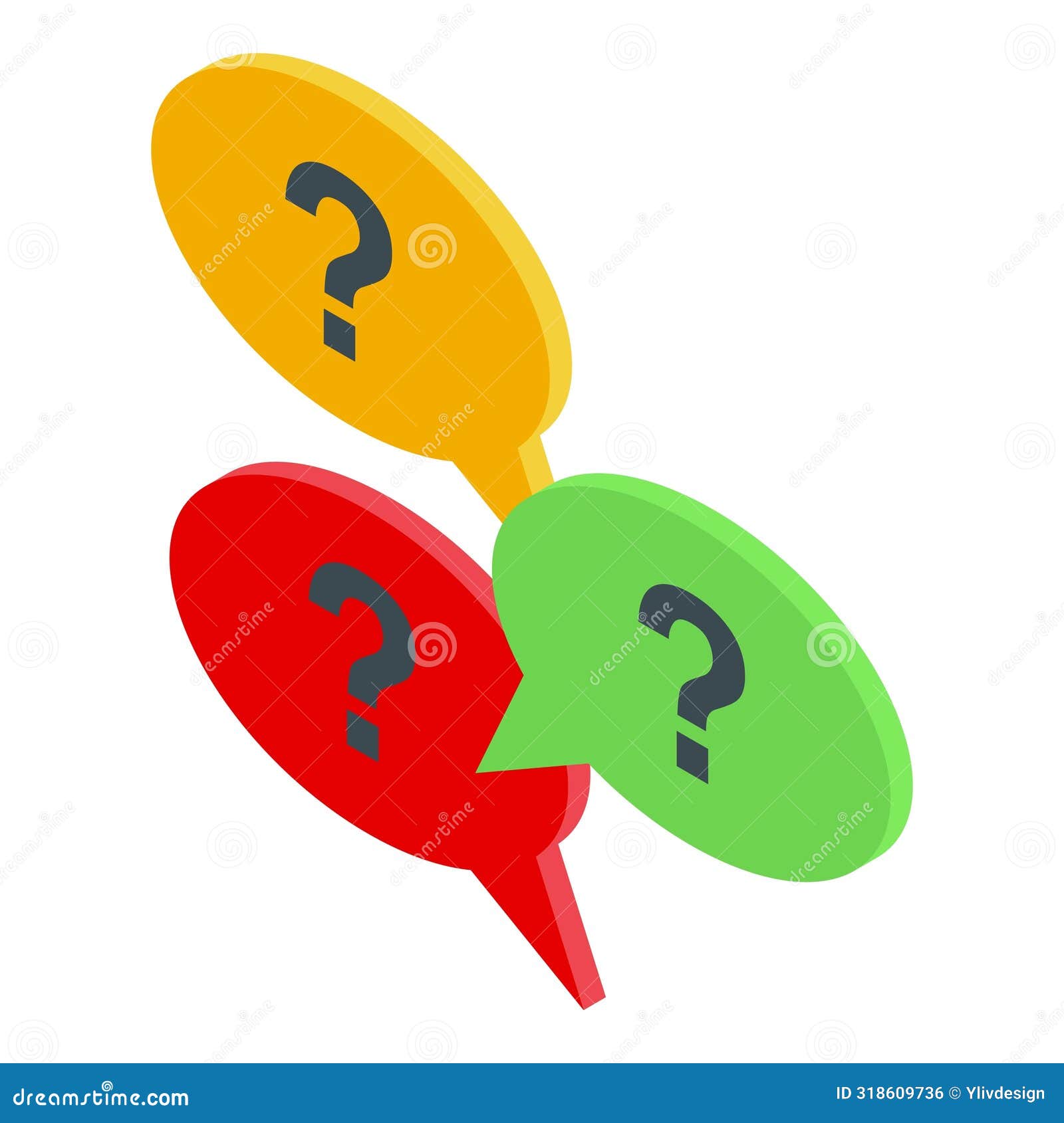 Colorful Question Mark Speech Bubbles Stock Vector - Illustration of ...