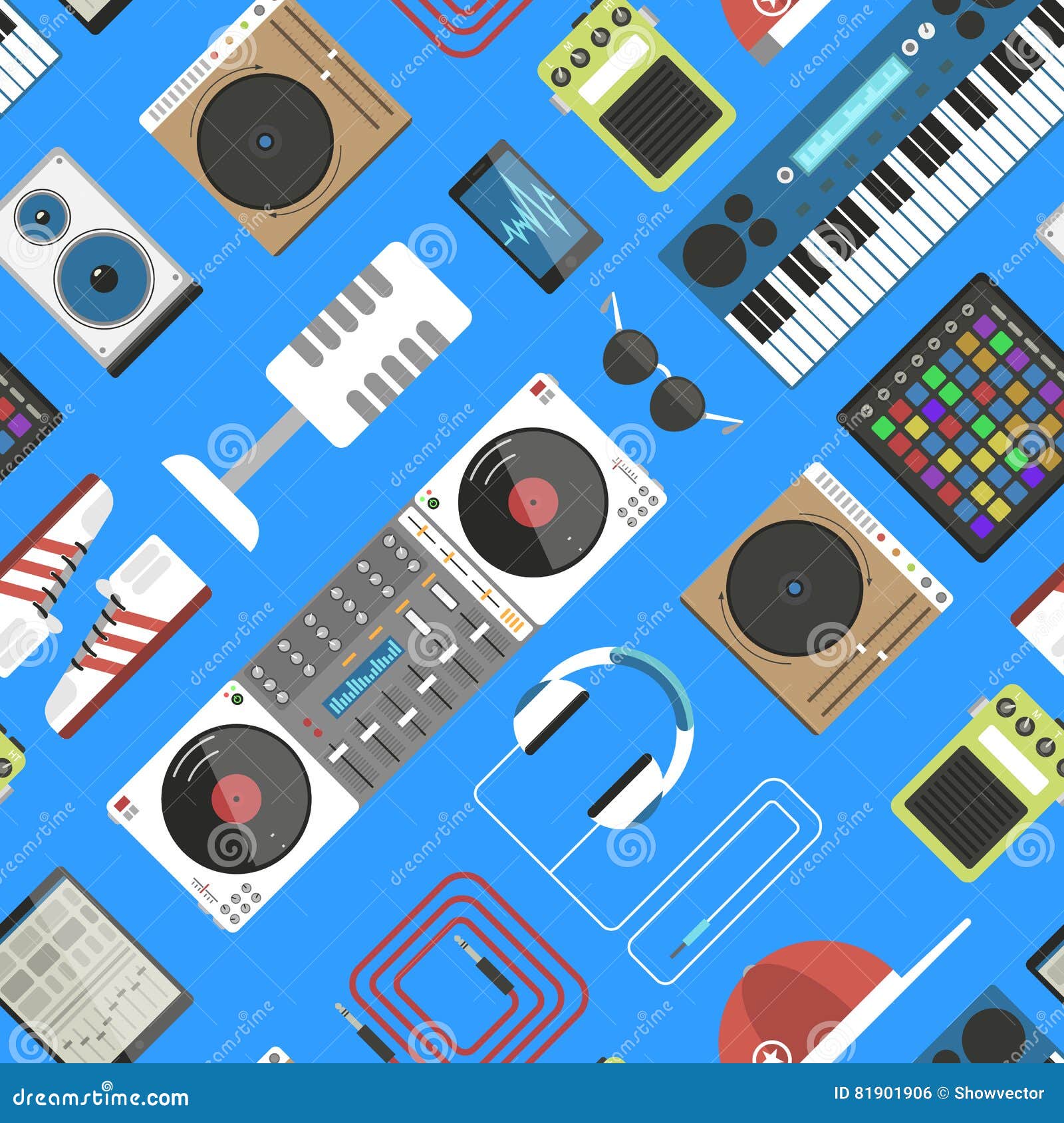 Vector Illustration Music Background. Stock Vector - Illustration of ...