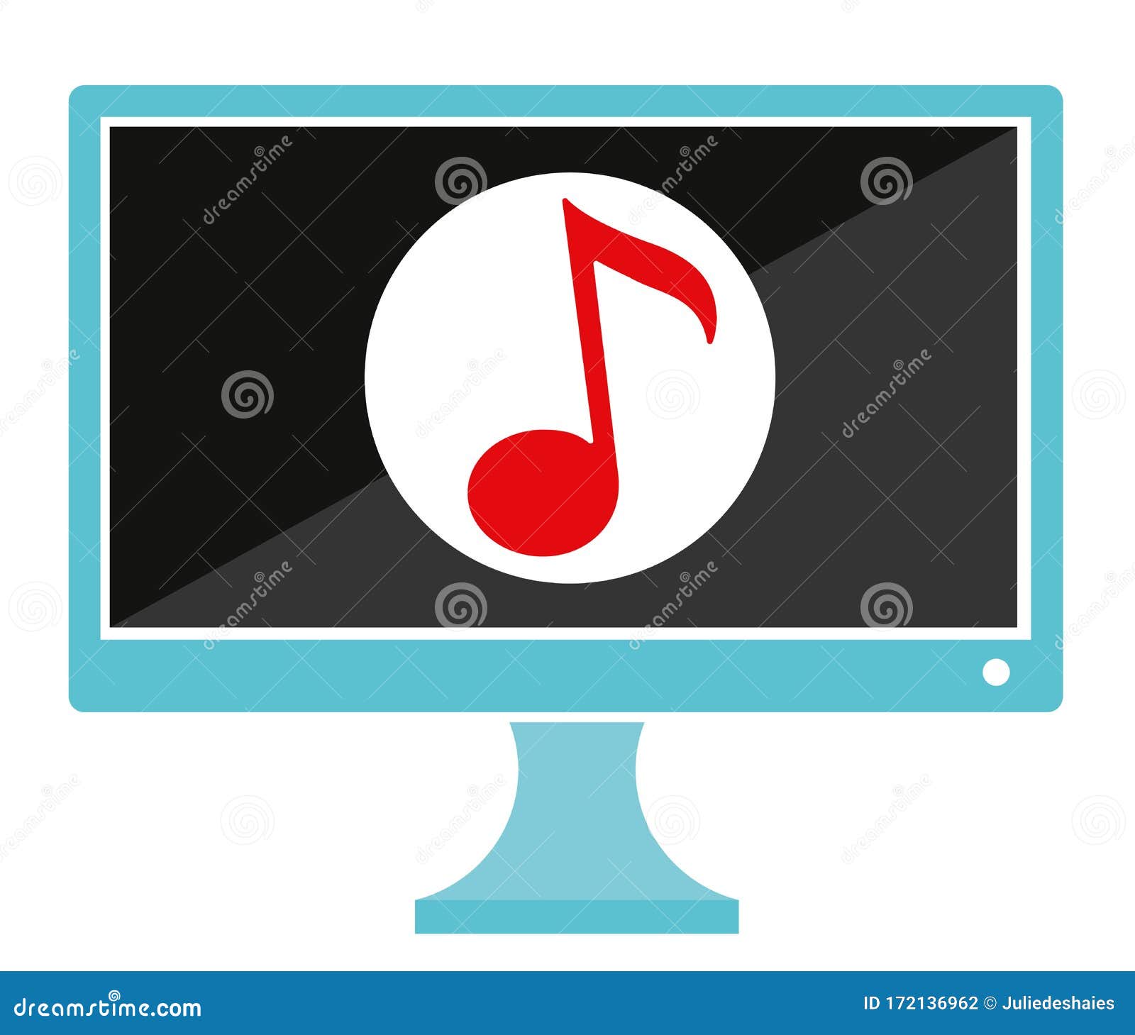 Vector Illustration Music Note on Computer Screen Stock Vector ...