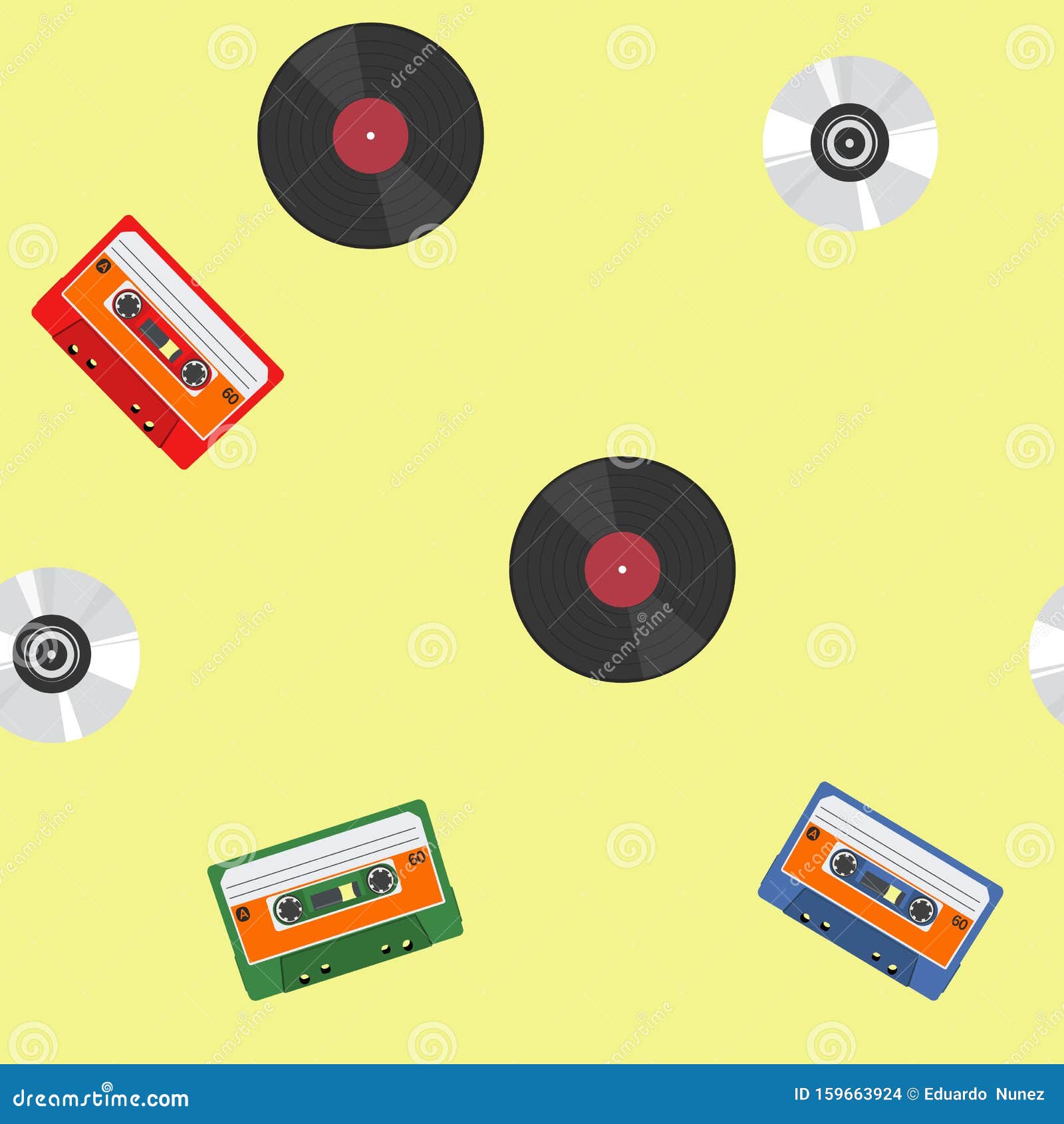 Vector Illustration Music Themed Seamless Pattern Background Stock ...