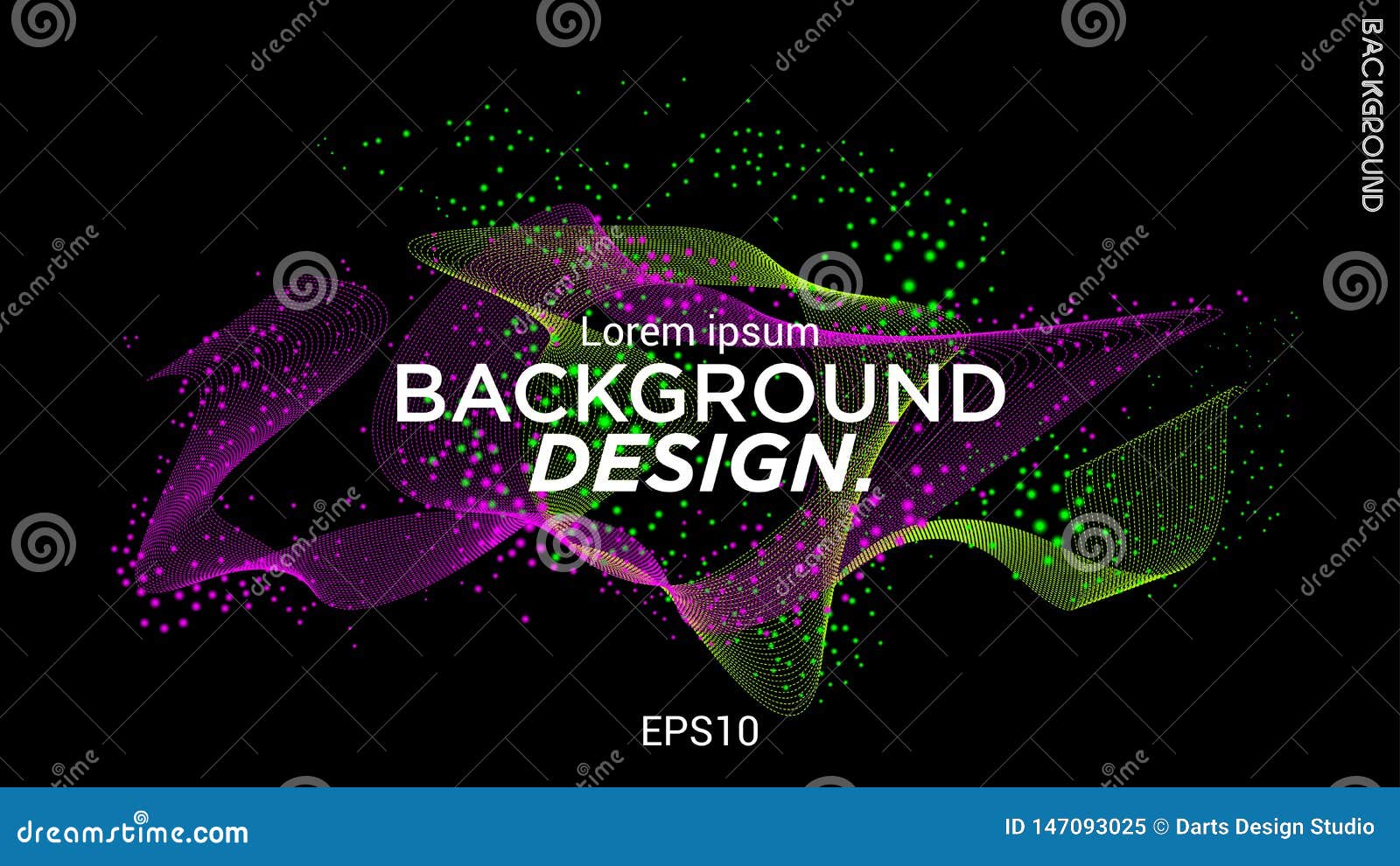 Vector Illustration with Musical Waves from Points. Modern Design with ...
