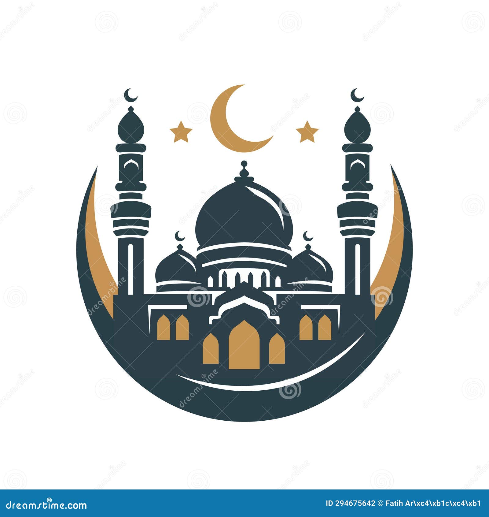 Muslim Mosque Logo. Beautiful Muslim Temple. Vector Illustration Stock ...
