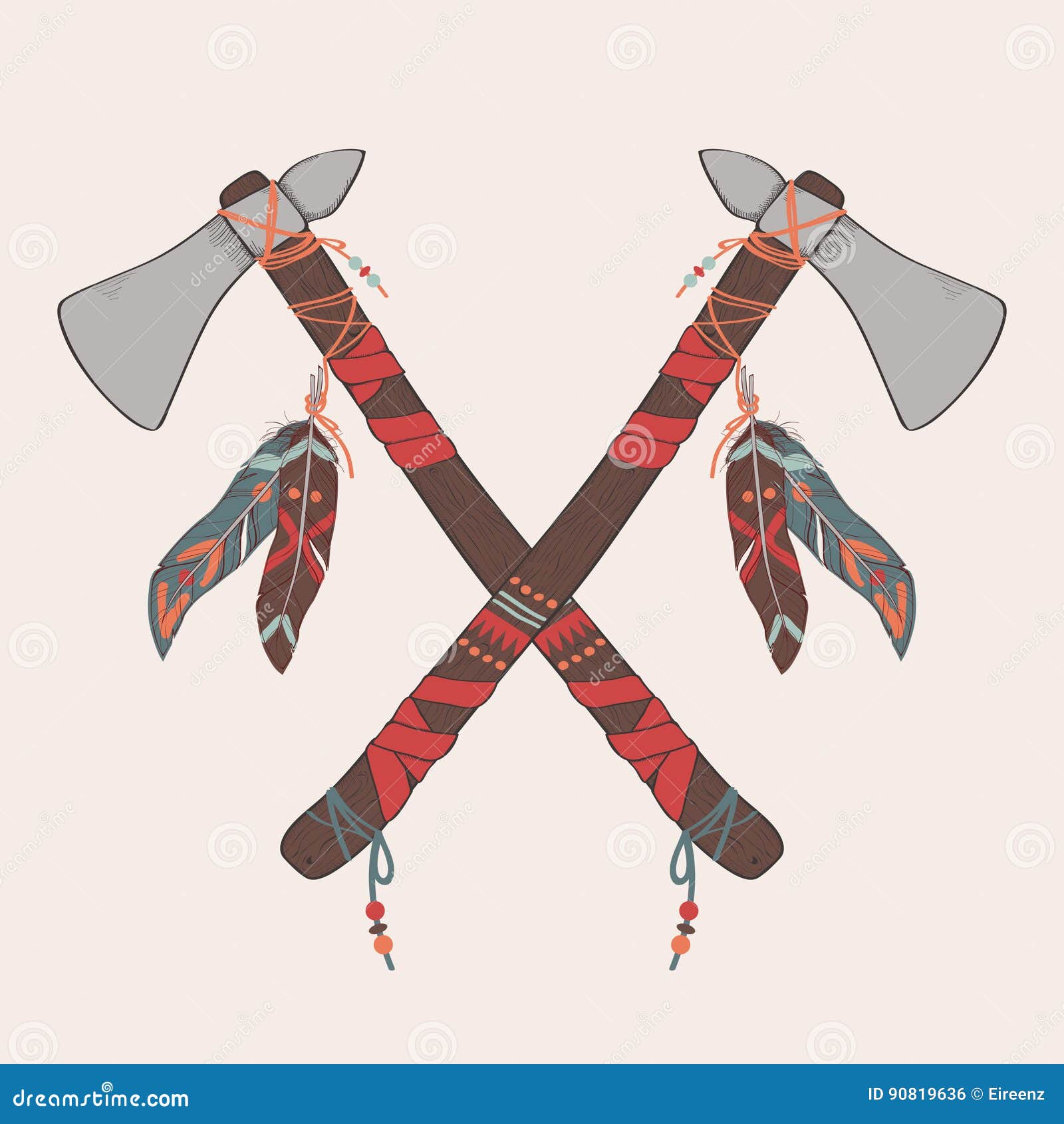 Vector Illustration of Native American Indian Tomahawks Stock Vector ...