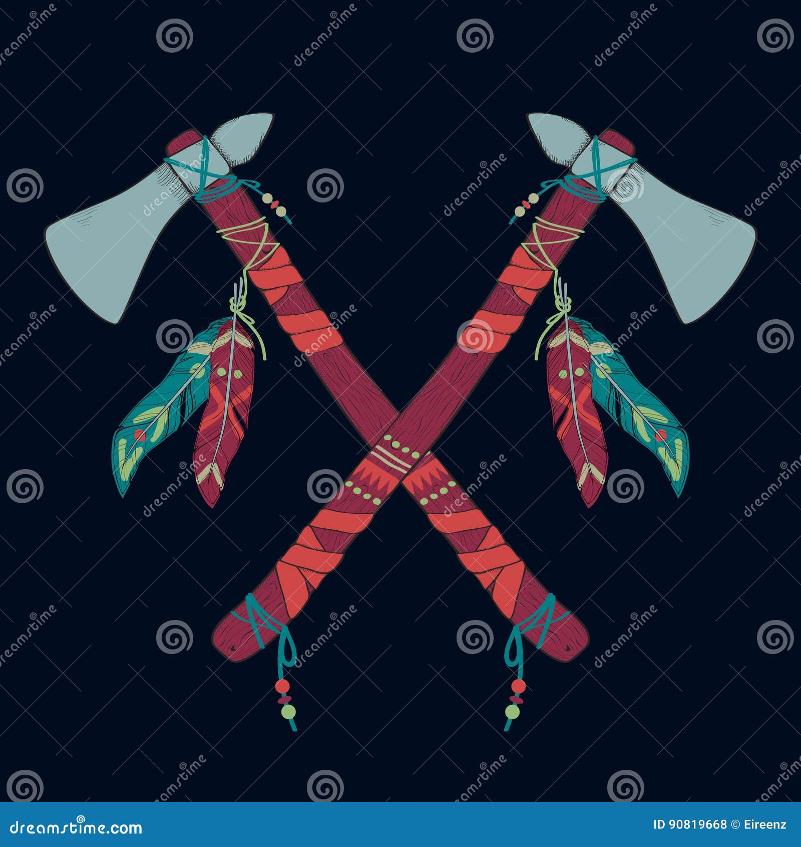 Vector Illustration Of Native American Indian Tomahawks | CartoonDealer ...