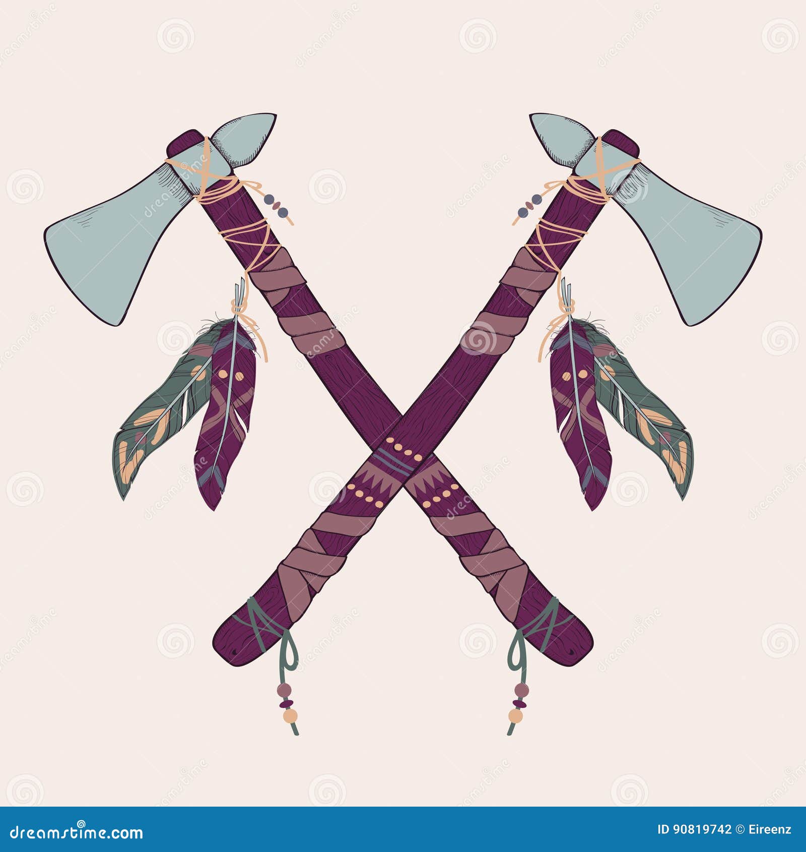 Vector Illustration Of Native American Indian Tomahawks | CartoonDealer ...