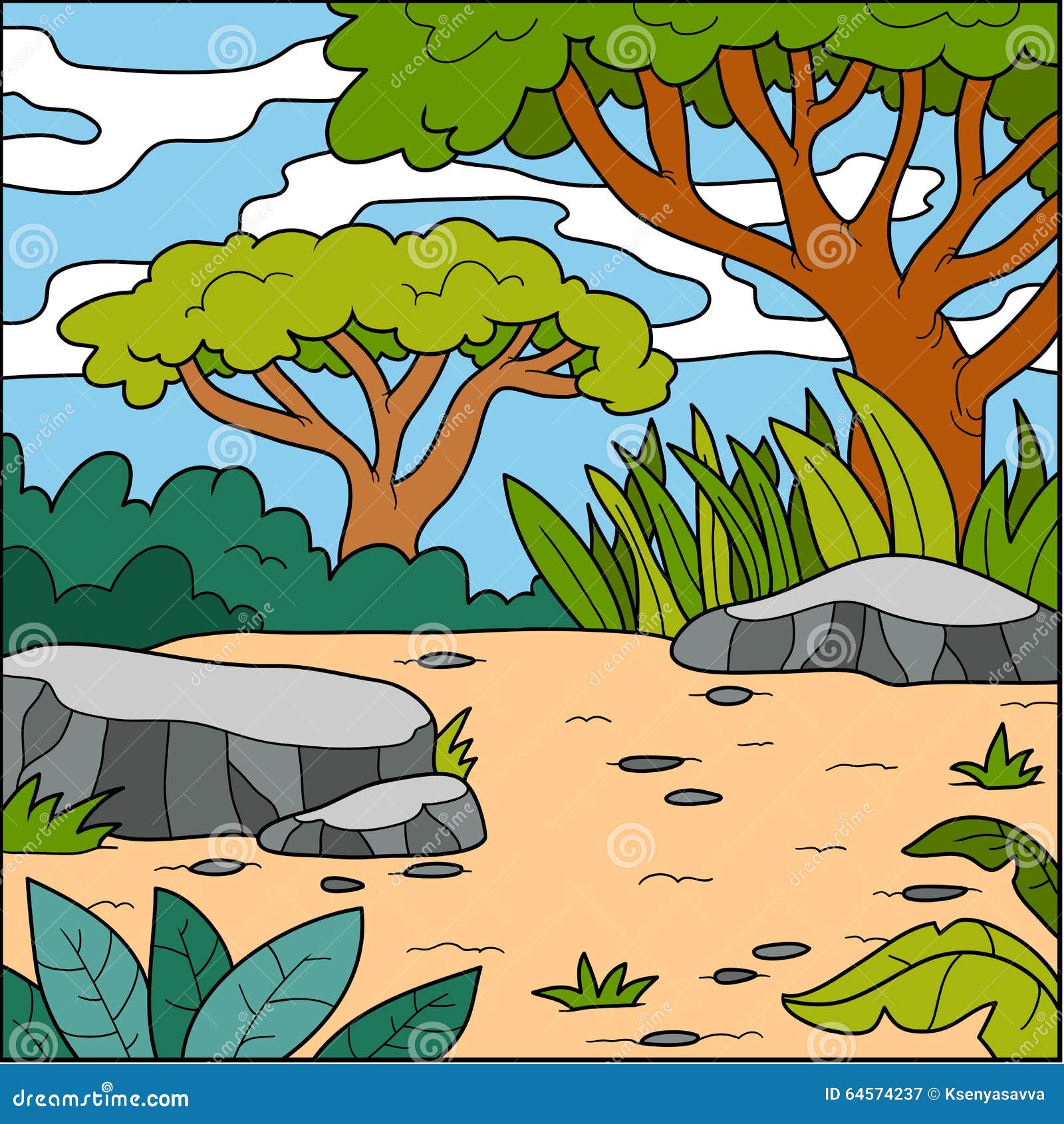 Vector Illustration, Natural Background (savanna) Stock Vector ...