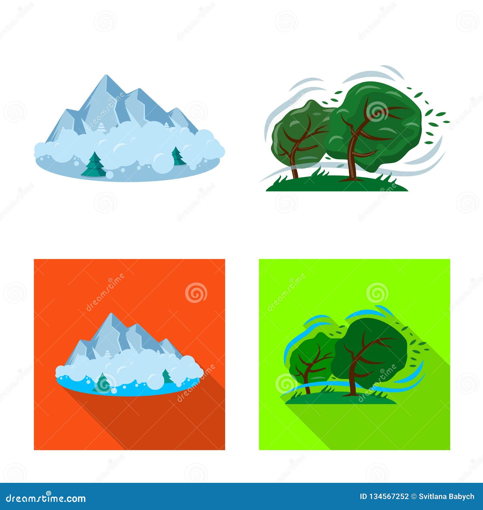Vector Design of Natural and Disaster Icon. Collection of Natural and ...