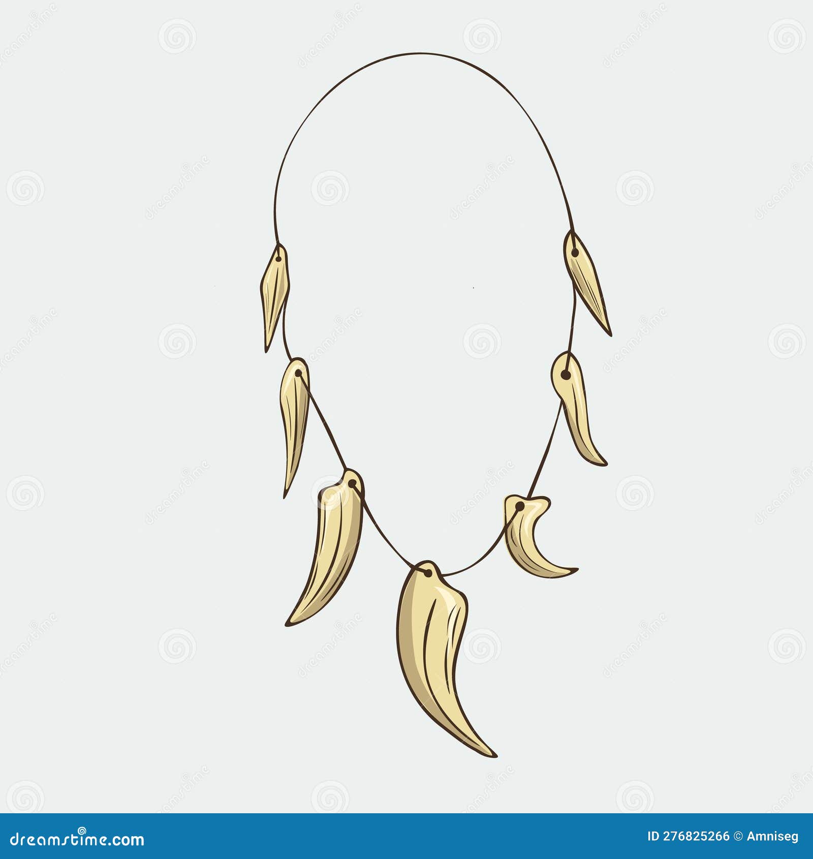 Vector Illustration of a Necklace of Animal Fangs in the Style of ...