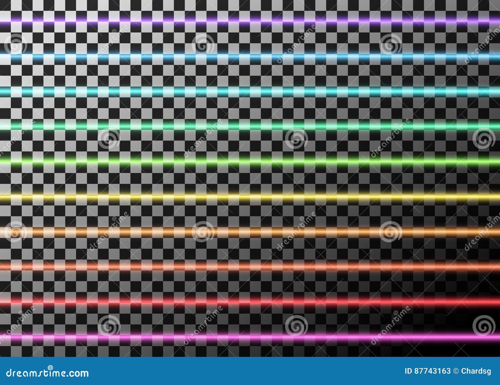 Vector Illustration of Neon Grid, on Transparent Background. Stock ...