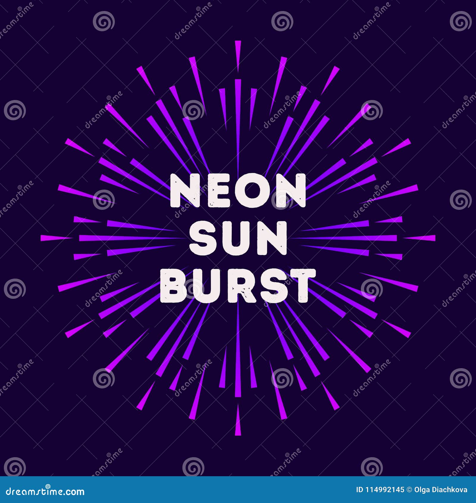 Vector Illustration Neon Sunburst Colorful Style Stock Vector ...