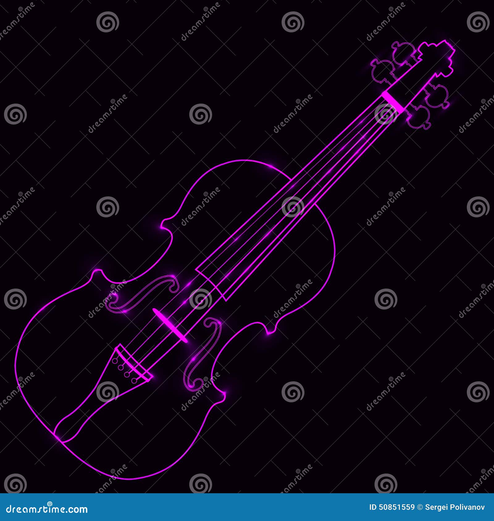 Vector Illustration of Neon Violin Stock Vector - Illustration of ...