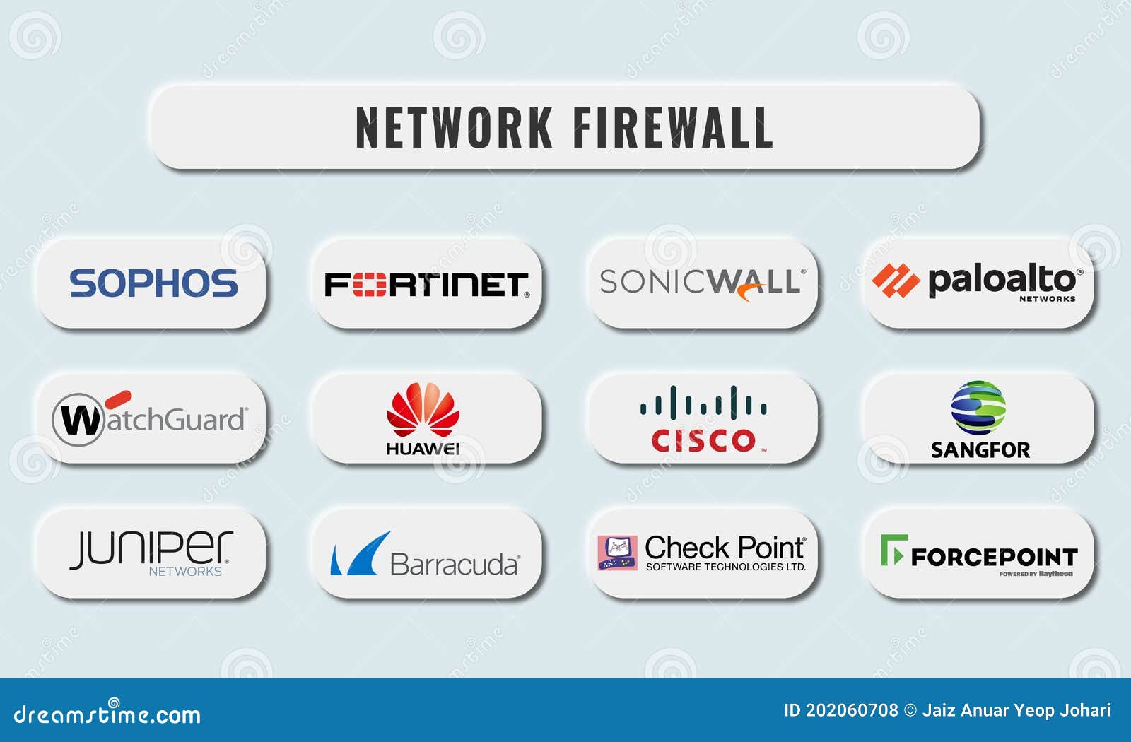 Vector Illustration of Network Firewall Tools in 3D Web Button ...