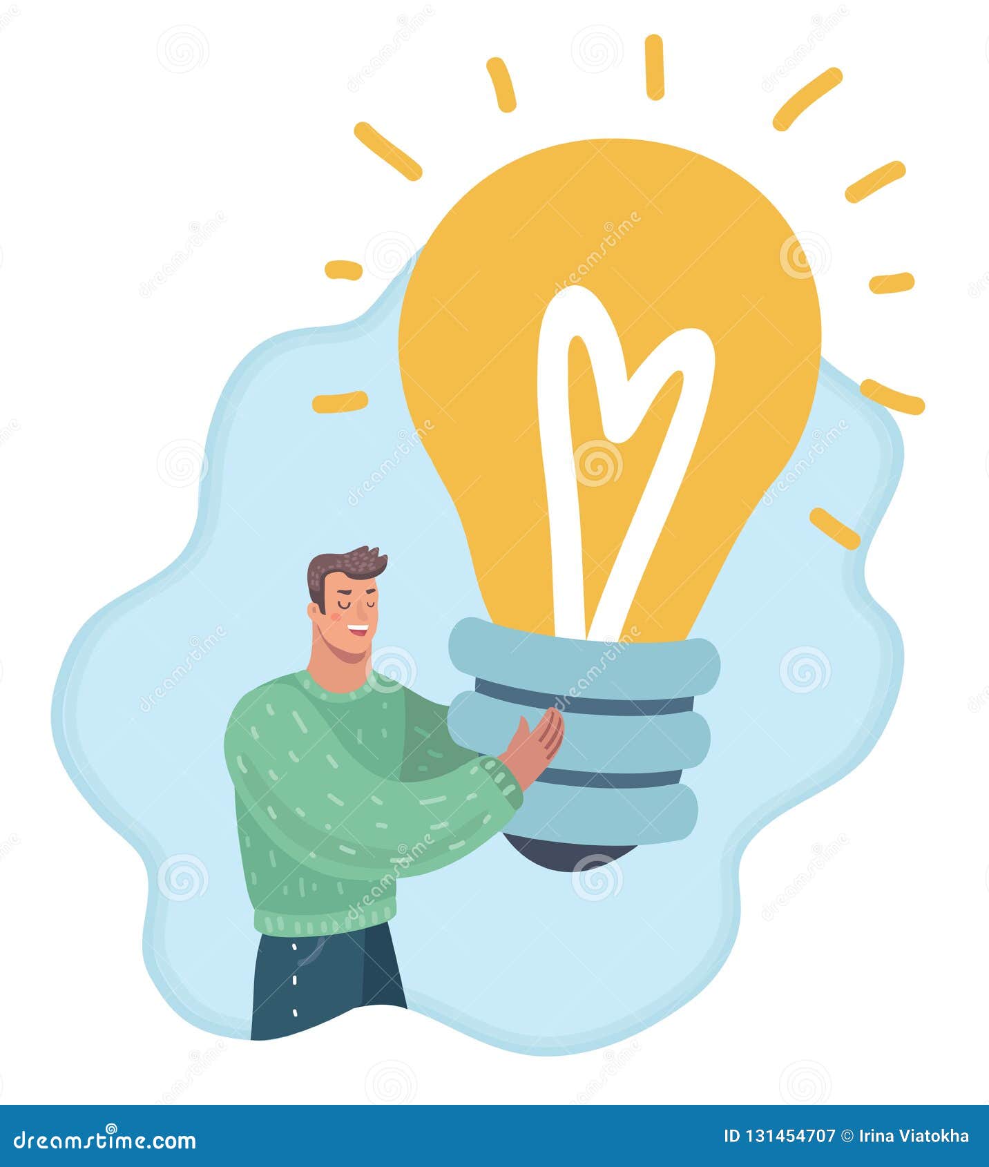 Vector Illustration of a New Idea. Stock Vector - Illustration of light ...