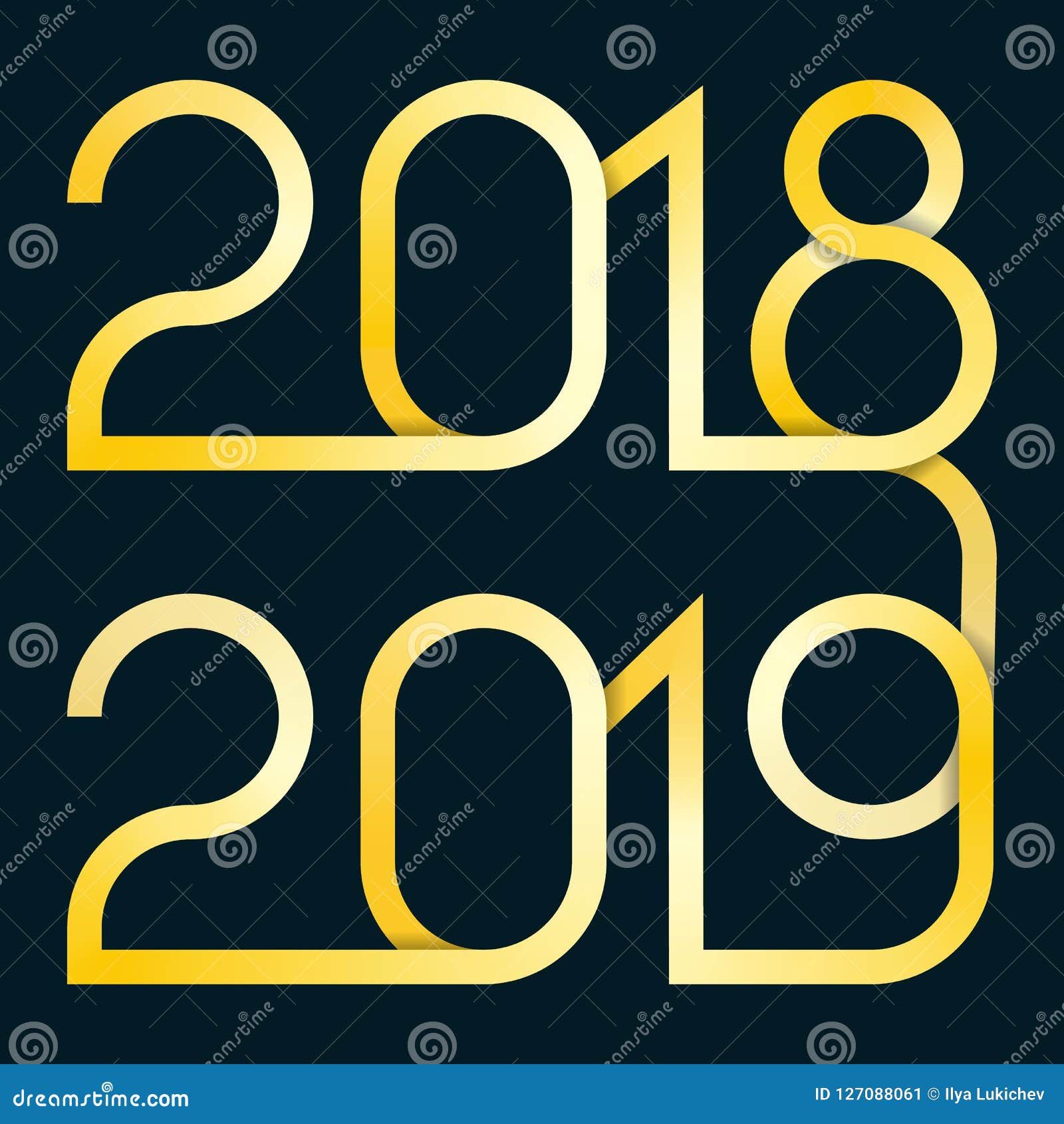 Vector Illustration with New Year Transition 2018-2019 Stock Vector ...