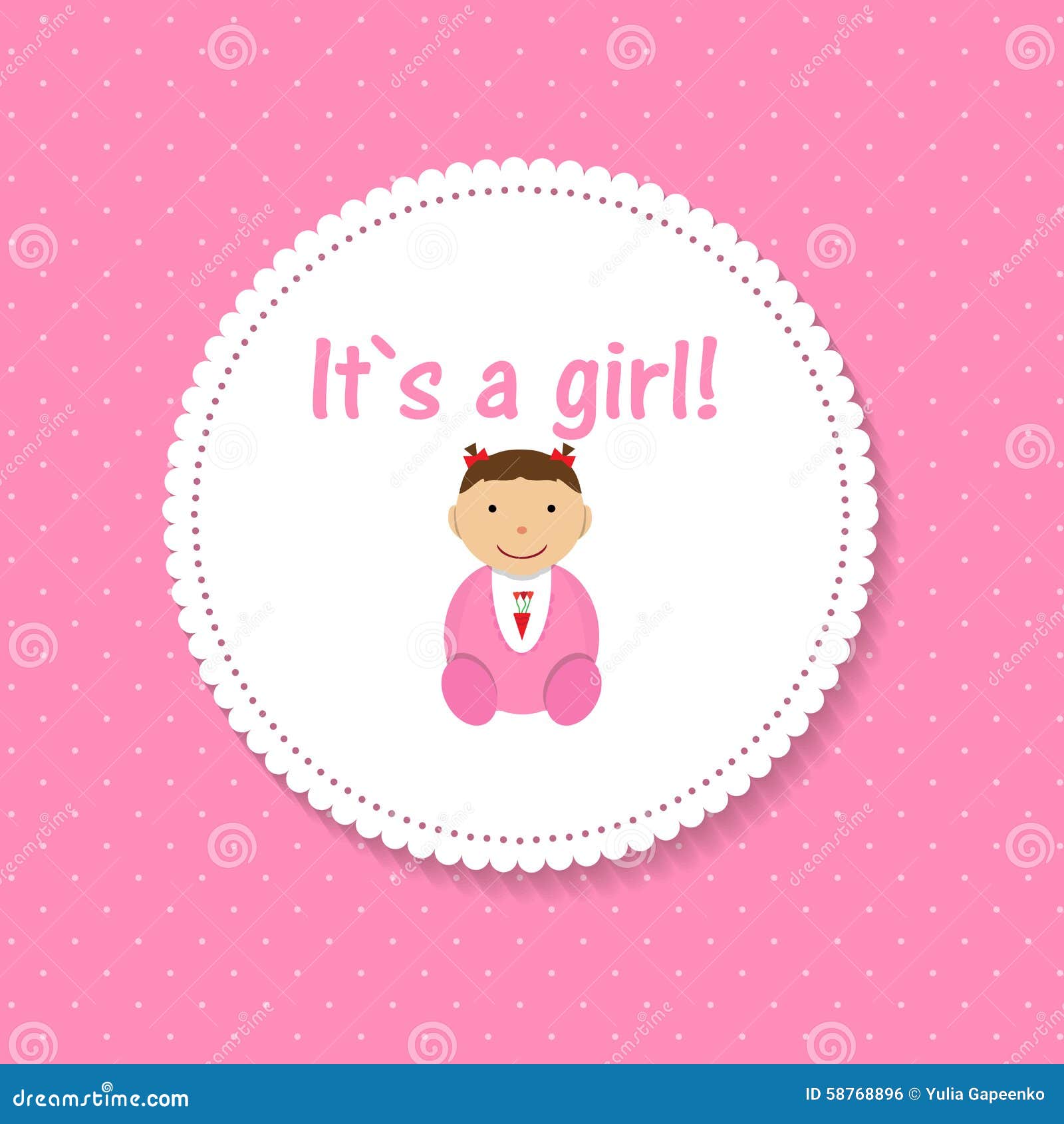 Vector Illustration for Newborn Girl Stock Vector - Illustration of ...