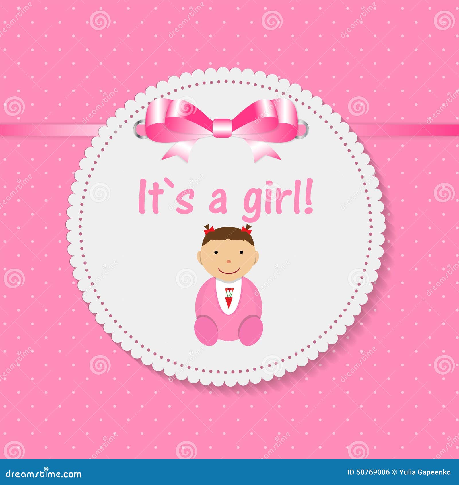 Vector Illustration for Newborn Girl Stock Vector - Illustration of ...