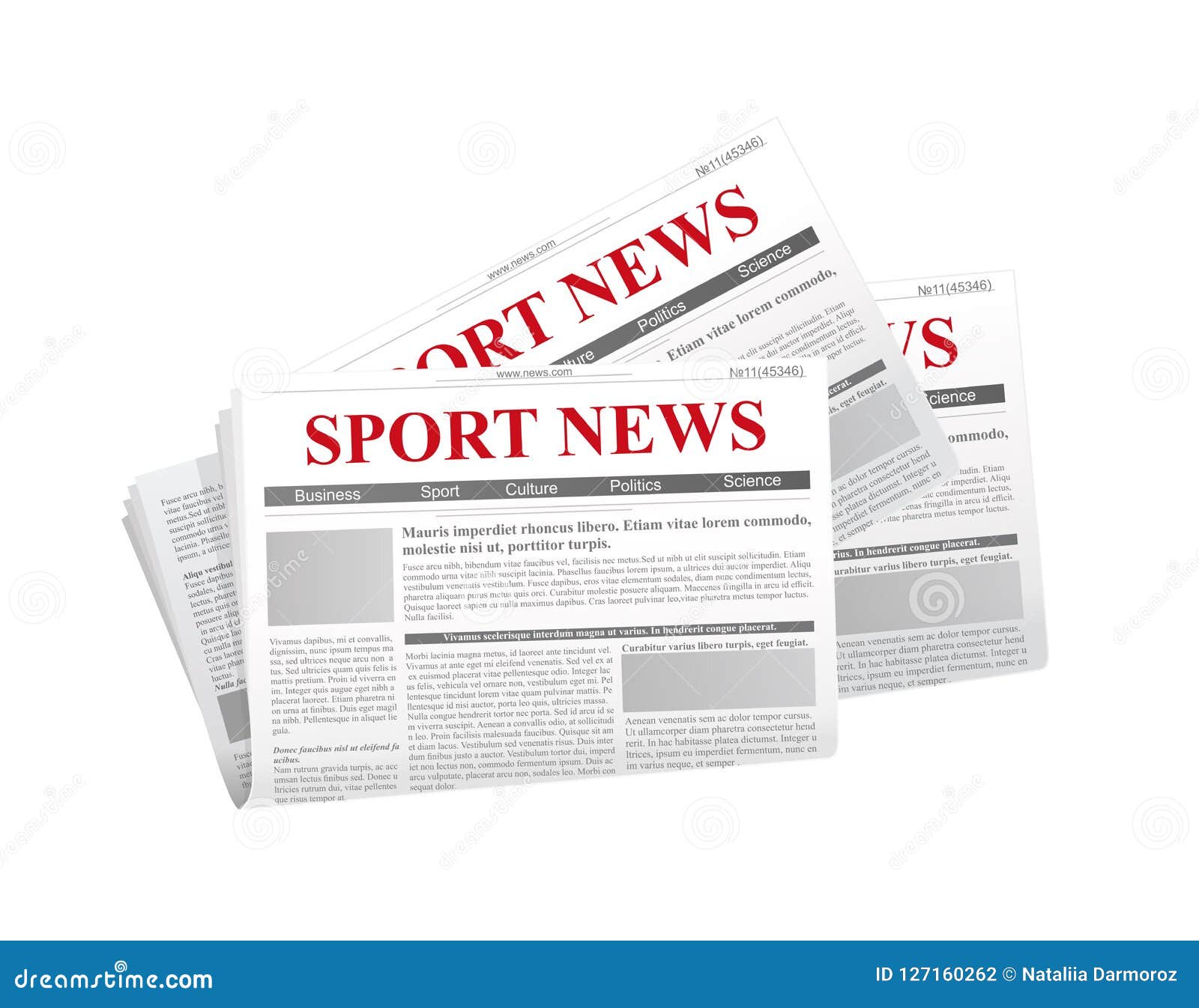 Vector Illustration of a Newspaper with the Header News in Flat Style ...