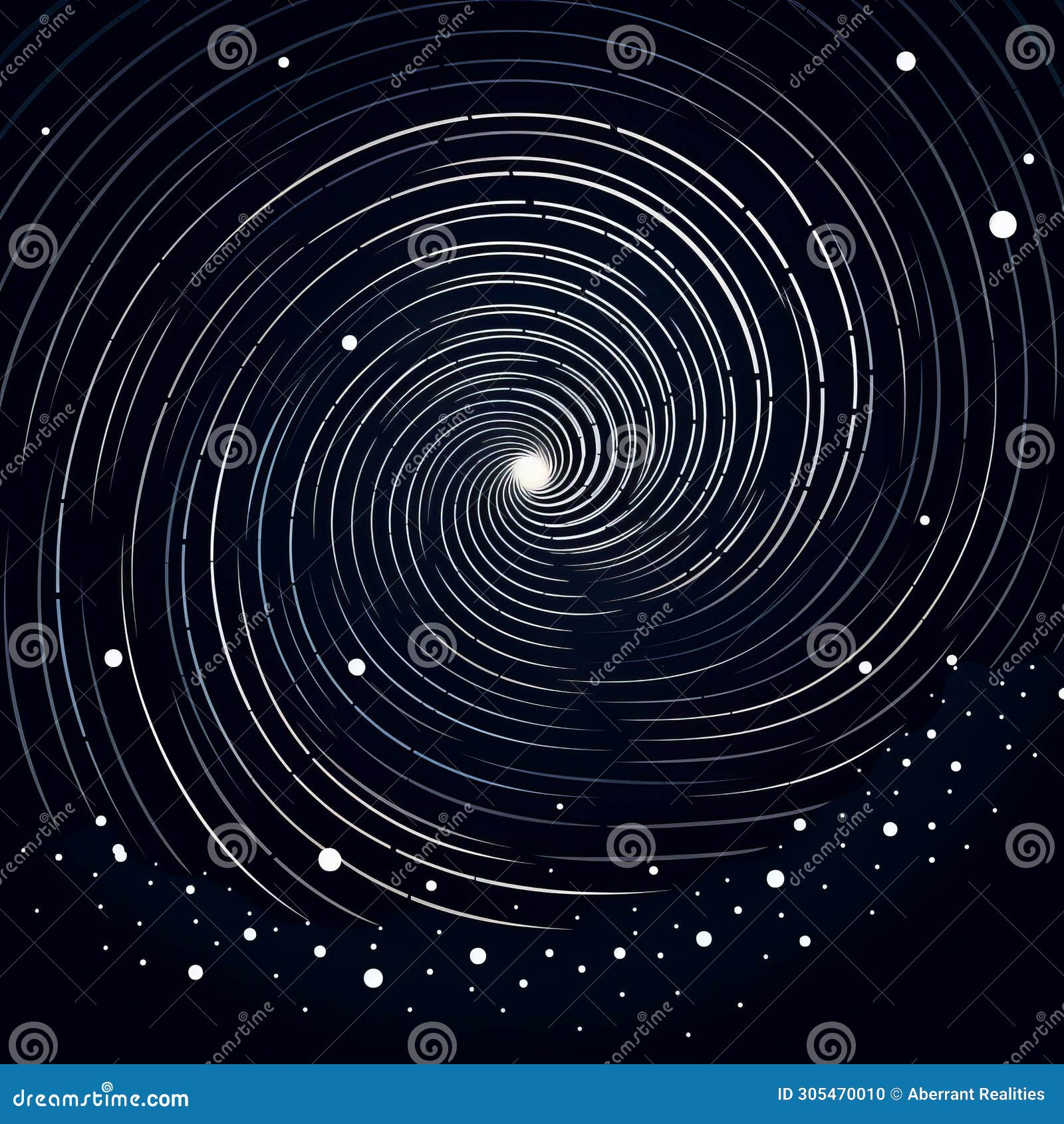 Vector Illustration of the Night Sky with Stars and a Spiral Stock Illustration - Illustration ...