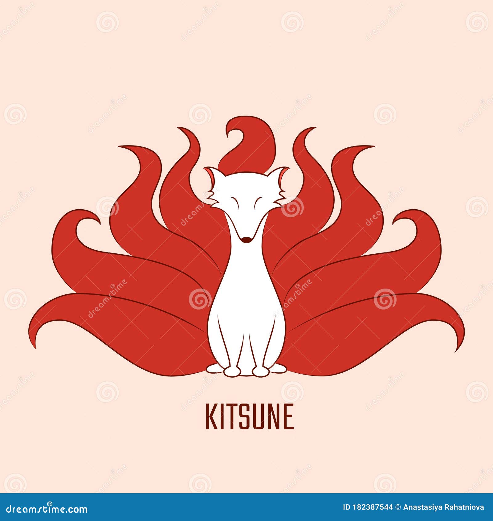 Nine Tailed Fox Logo For Gamer Team Mascot. Blue Nine Tails Esport Logo ...