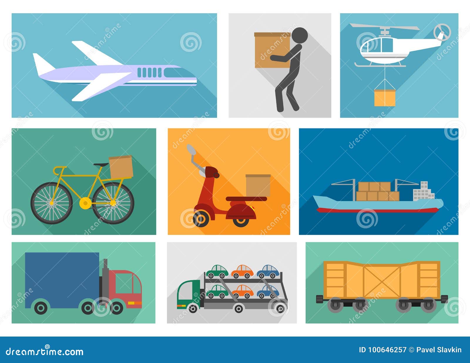 Types of delivery stock vector. Illustration of shipping - 100646257