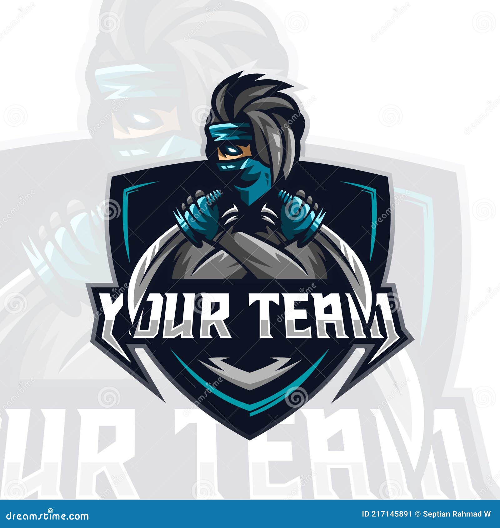 Vector Illustration Ninja Logo for Teammate Stock Vector - Illustration ...