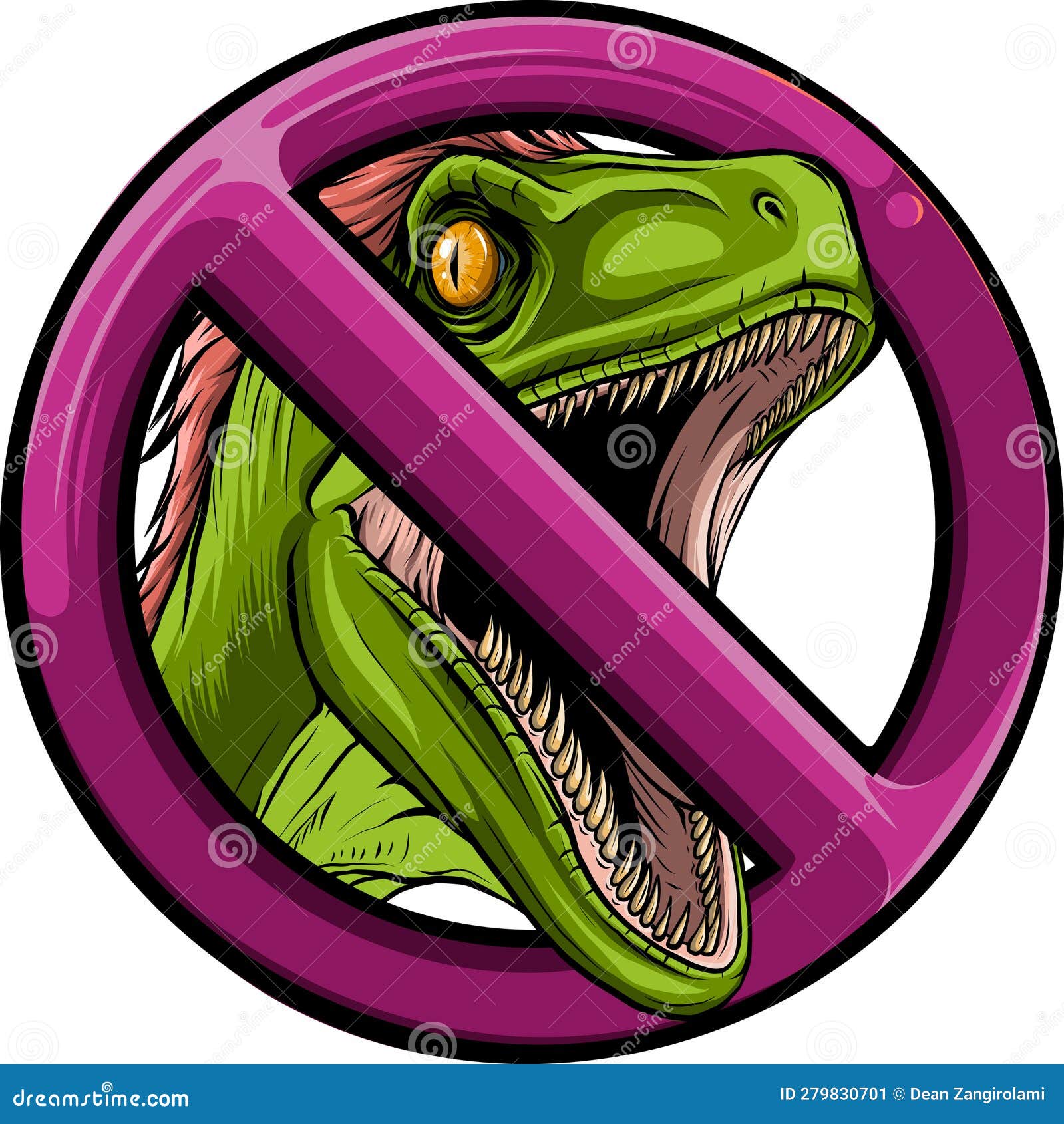 Vector Illustration of No Raptor Sign on White Background Stock Vector ...
