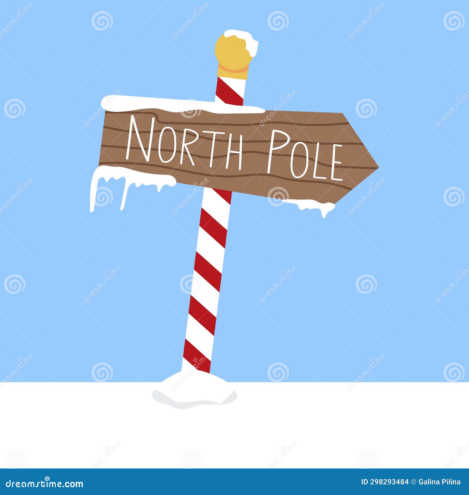 A Vector Illustration of a North Pole Sign. Stock Vector - Illustration ...