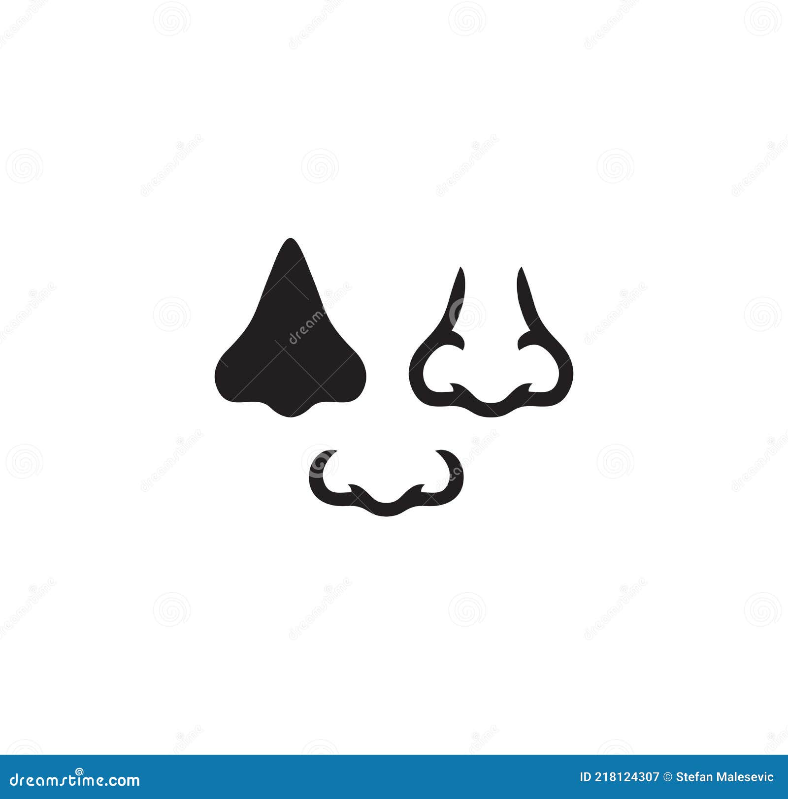 Nose stock vector. Illustration of breathe, pictogram - 218124307