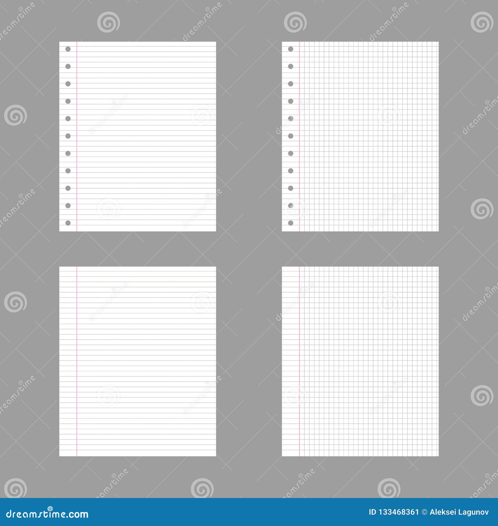 Vector Illustration: Note Paper Sheets Set, Office Supplies, Isolated ...