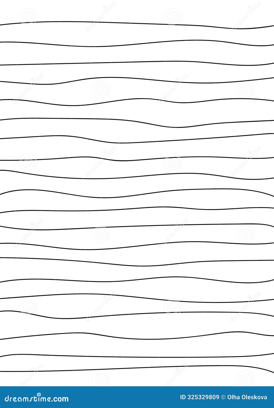 Vector Template, of Notebook Page with Wavy Black Lines on White ...