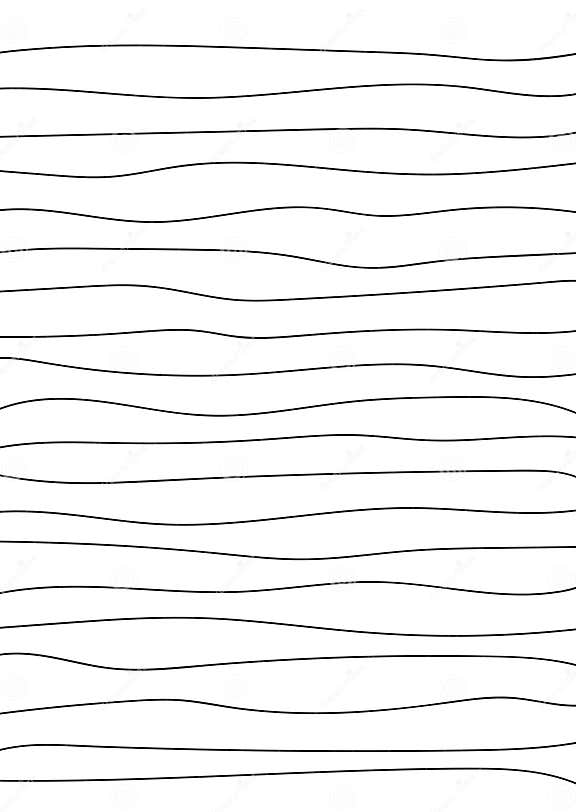 Vector Template, of Notebook Page with Wavy Black Lines on White ...