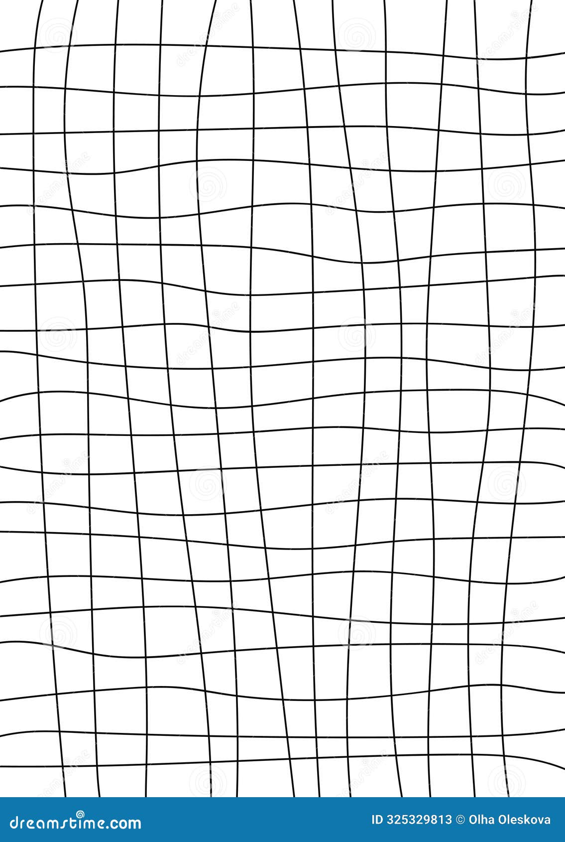 Vector Template of Notebook Page with Wavy Black Grid on White ...