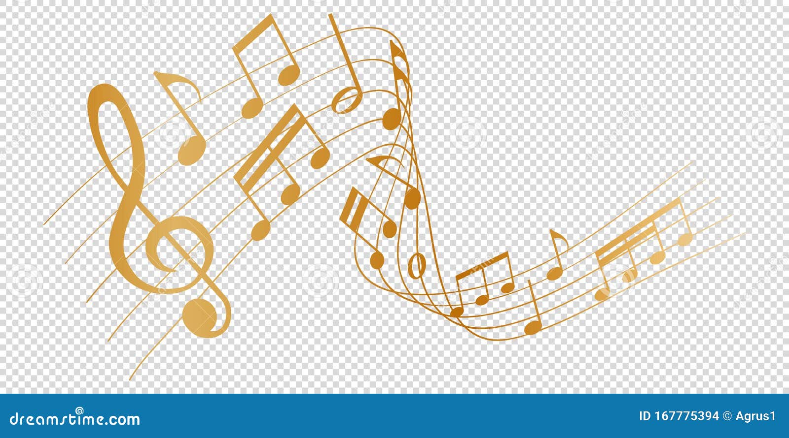 Vector Illustrations of Golden Musical Notes Melody Stock Vector ...