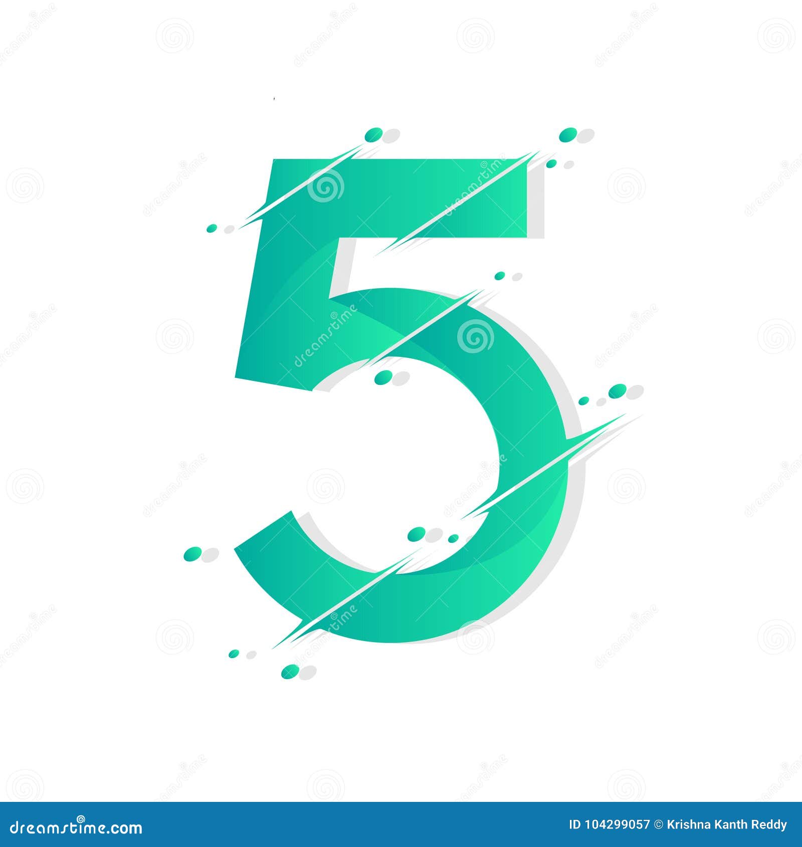 Vector Illustration of Number 5 Design Stock Vector - Illustration of ...