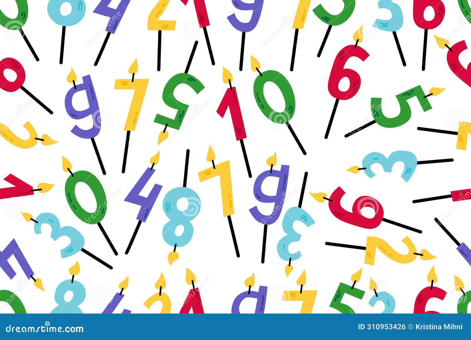 Vector Illustration of Numbers Collection. a Set of Beautiful Numbers ...