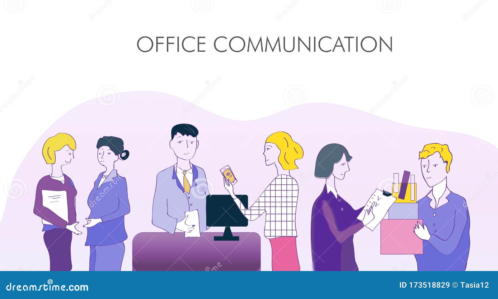 Vector Illustration for the Office Communication with Businessmen ...