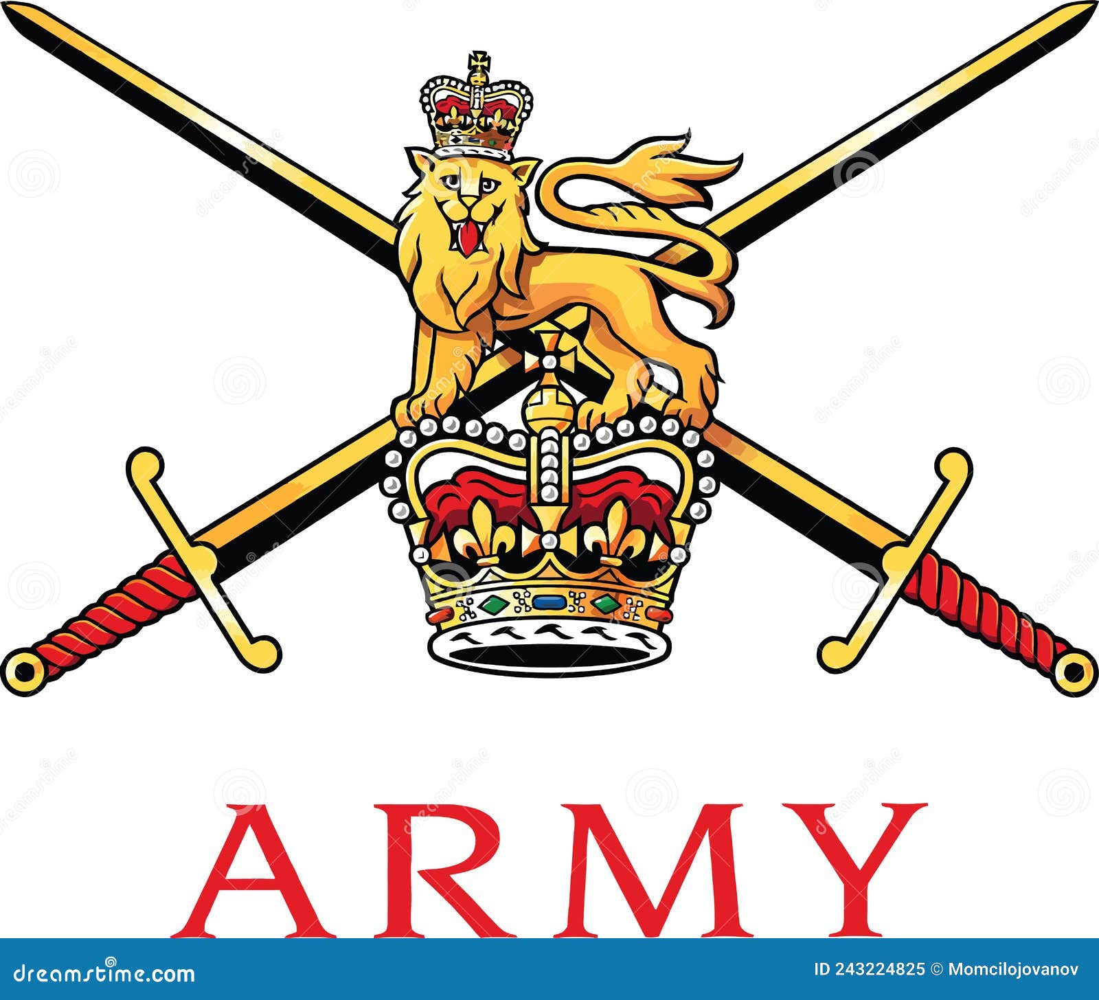 Crest of the British Army stock vector. Illustration of design - 243224825