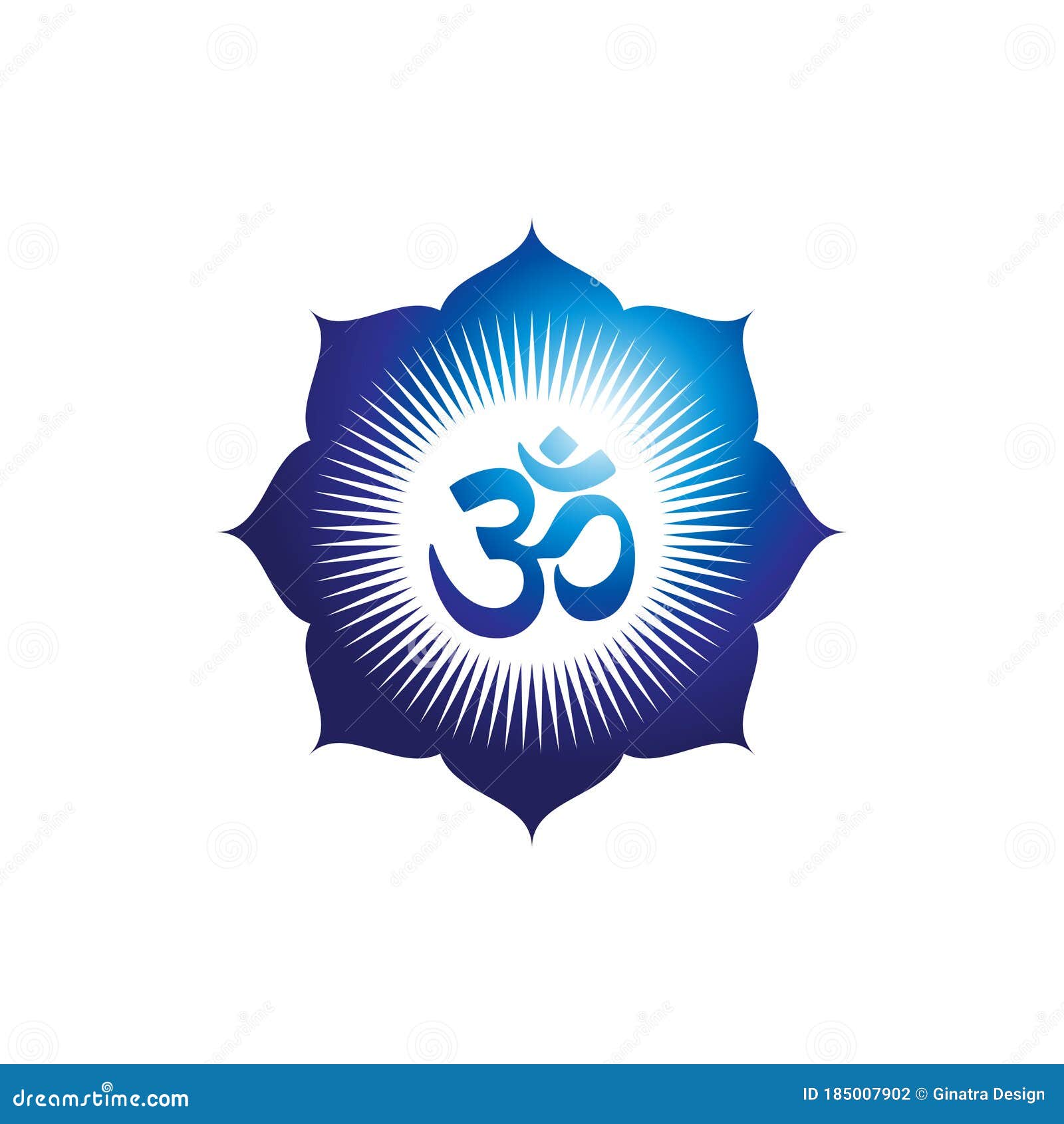 Ohm and lotus Sign stock vector. Illustration of abstract - 185007902