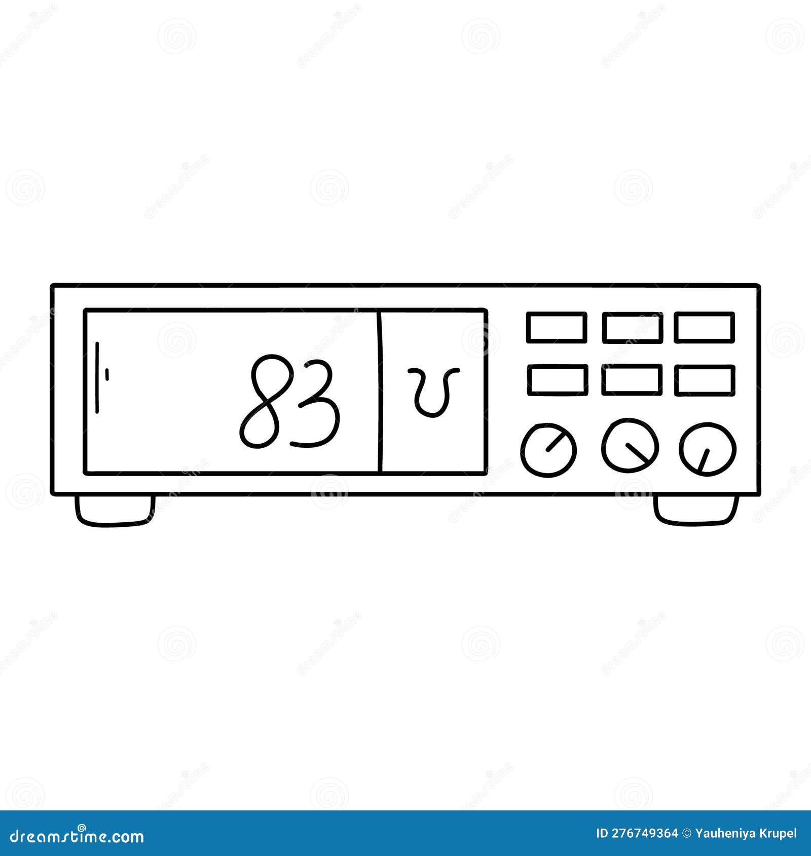Vector Illustration of an Ohmmeter in Doodle Style. Linear Measuring ...